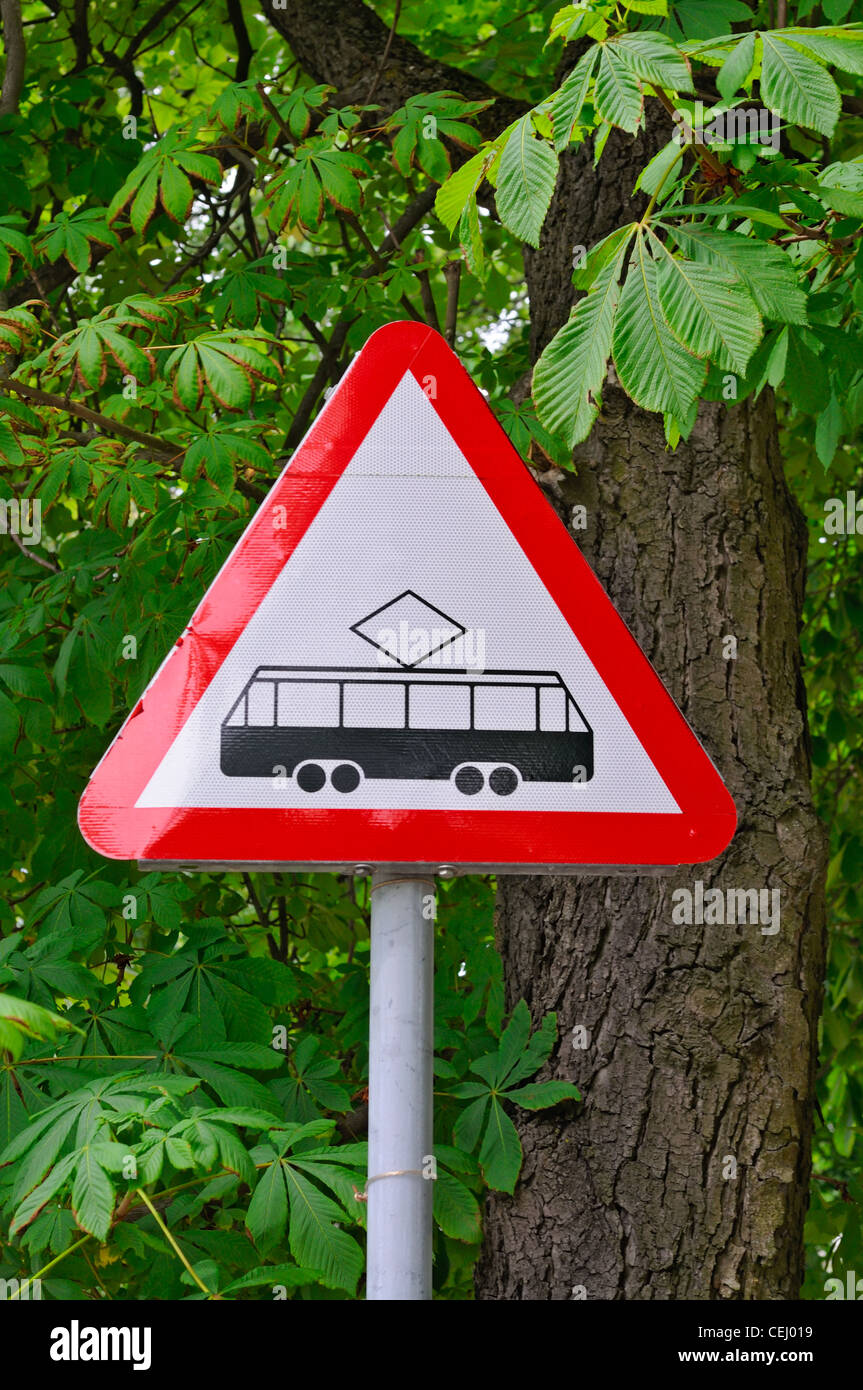 Tram roadsign hi-res stock photography and images - Alamy