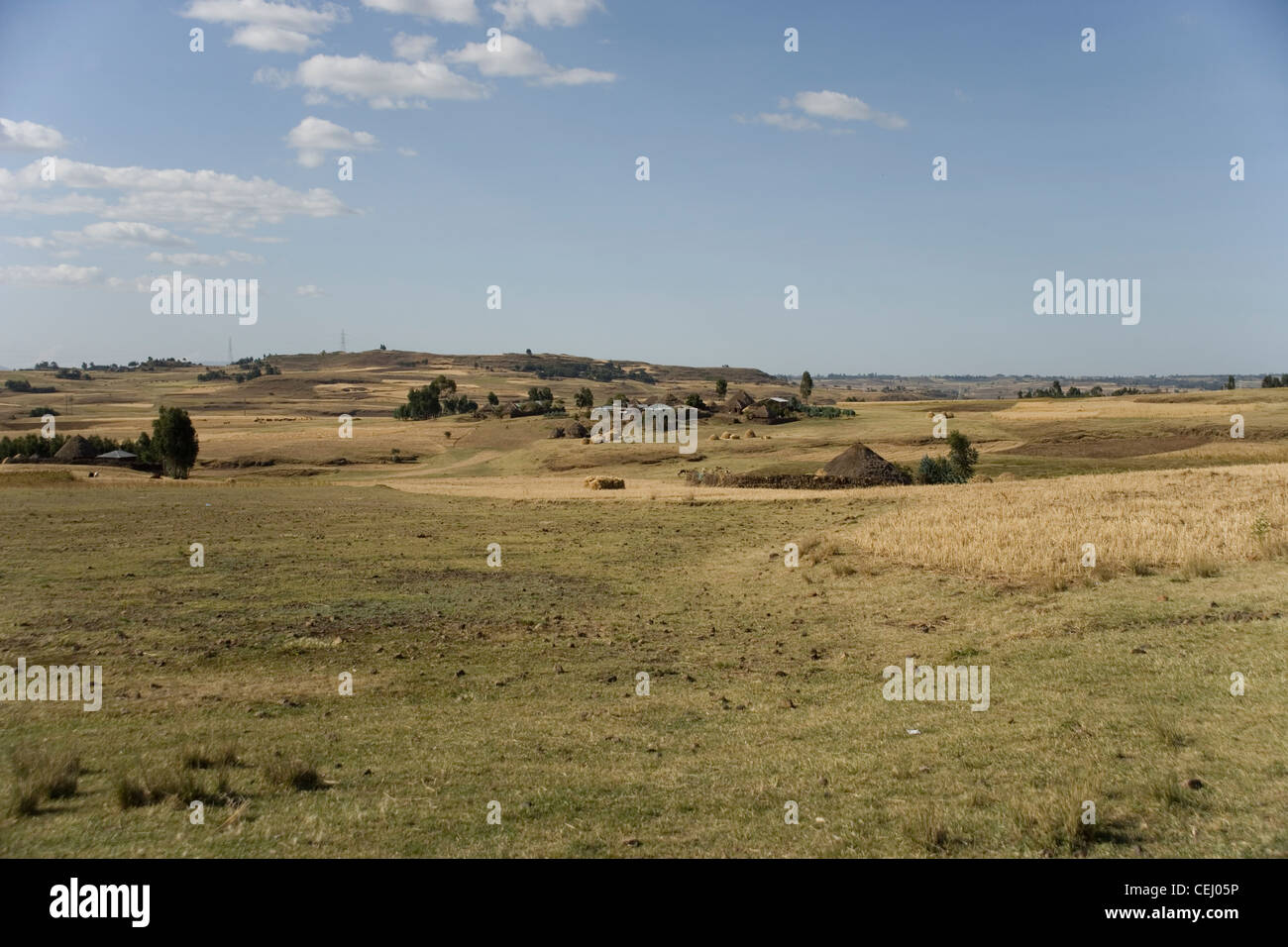 Farms and village in the countryside between Debre Libanos and Addis ...