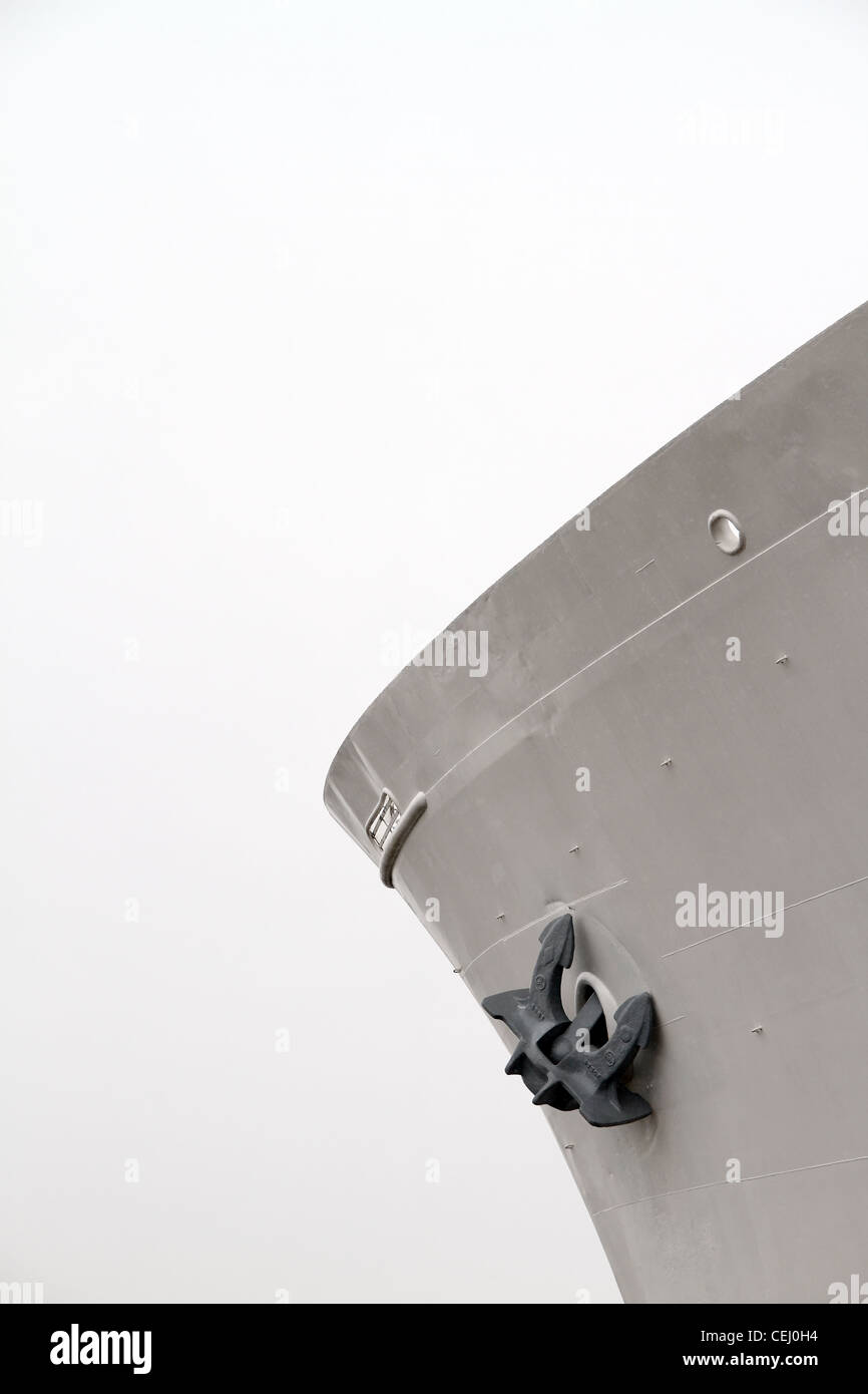 View of the bow of a large ship Stock Photo - Alamy