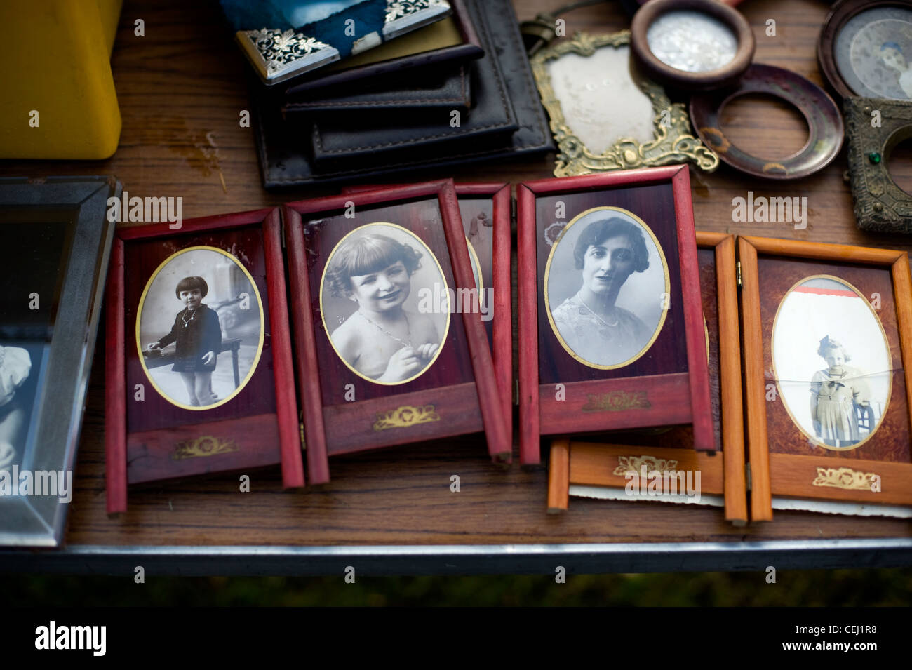 Antique photos in frames, Ardingly Antiques and Collectors Fair, West ...