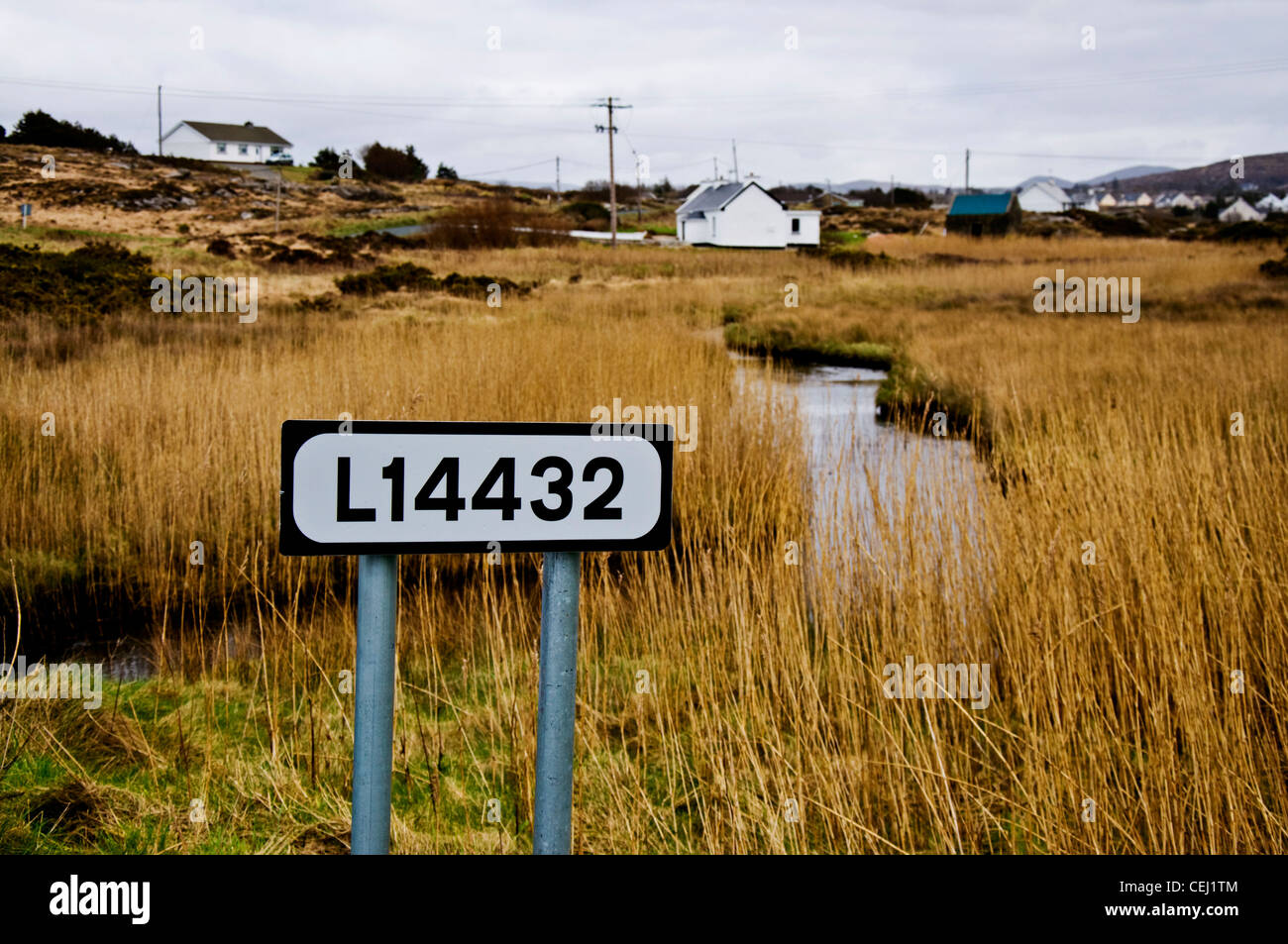 New minor road or postcode sign in rural Ireland Stock Photo - Alamy