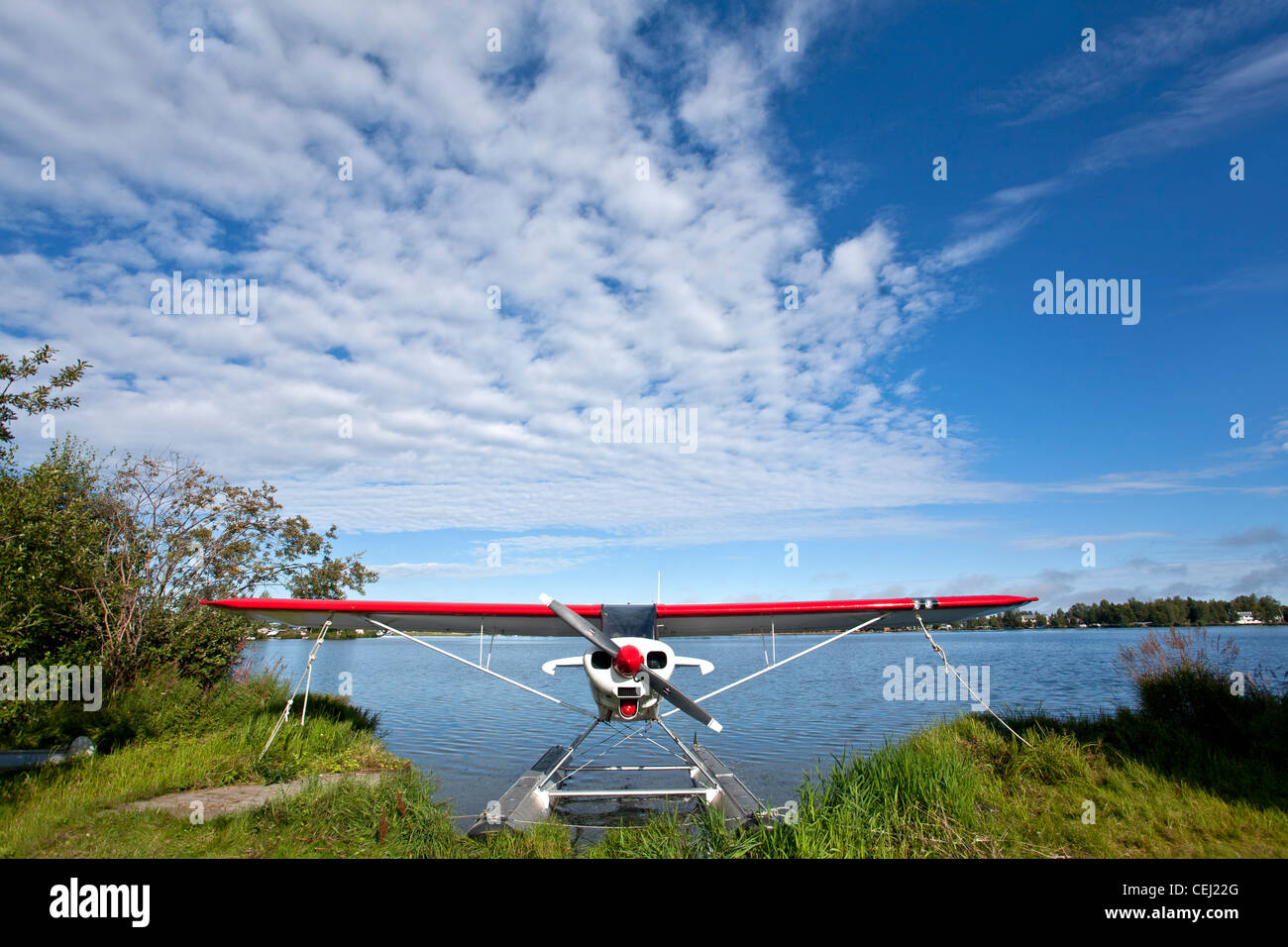 Float plane. Lake Hood air harbor Anchorage. Alaska. USA Stock Photo ...