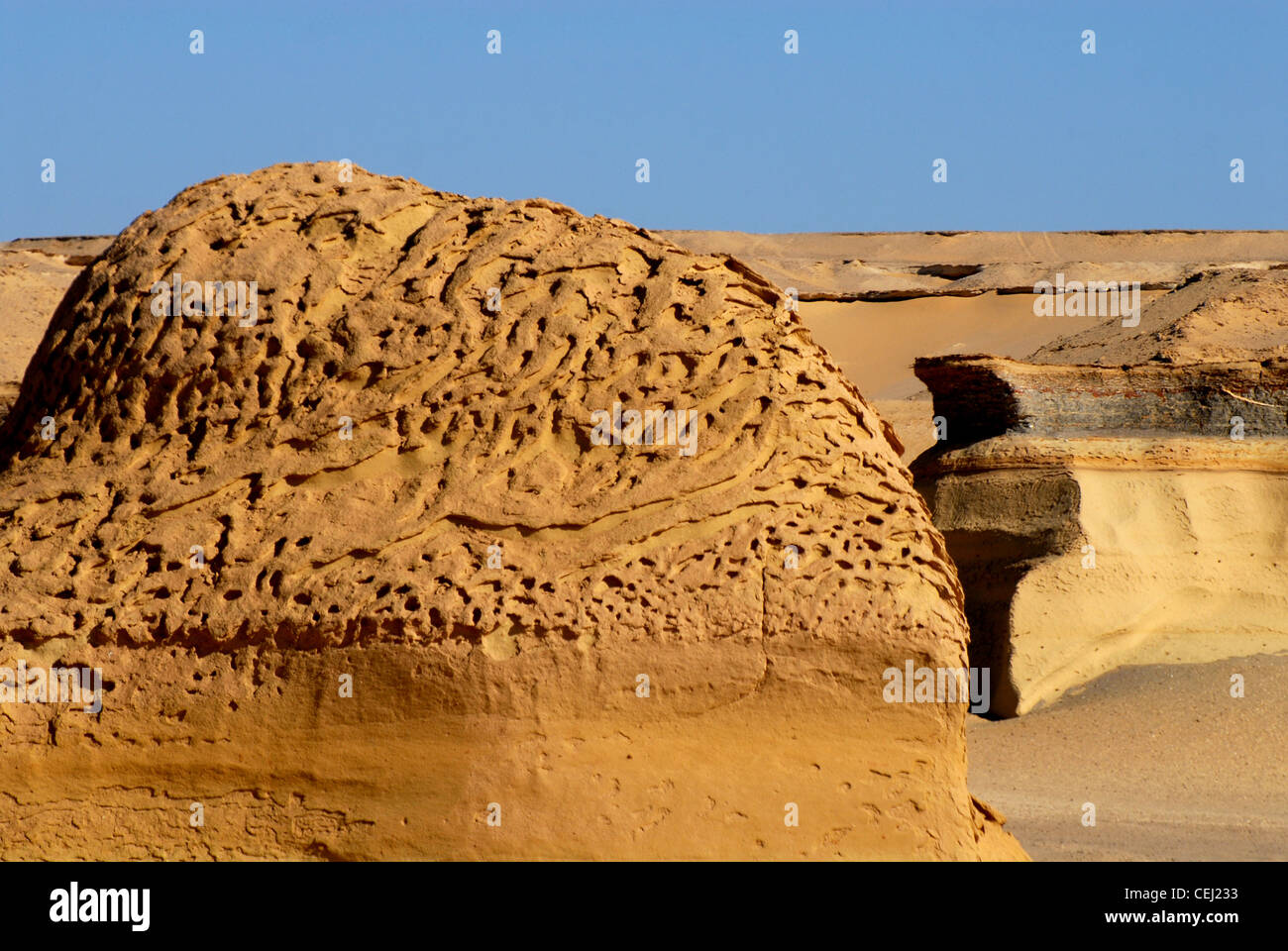 Geological formations in the Sahara desert (western desert of Egypt ...