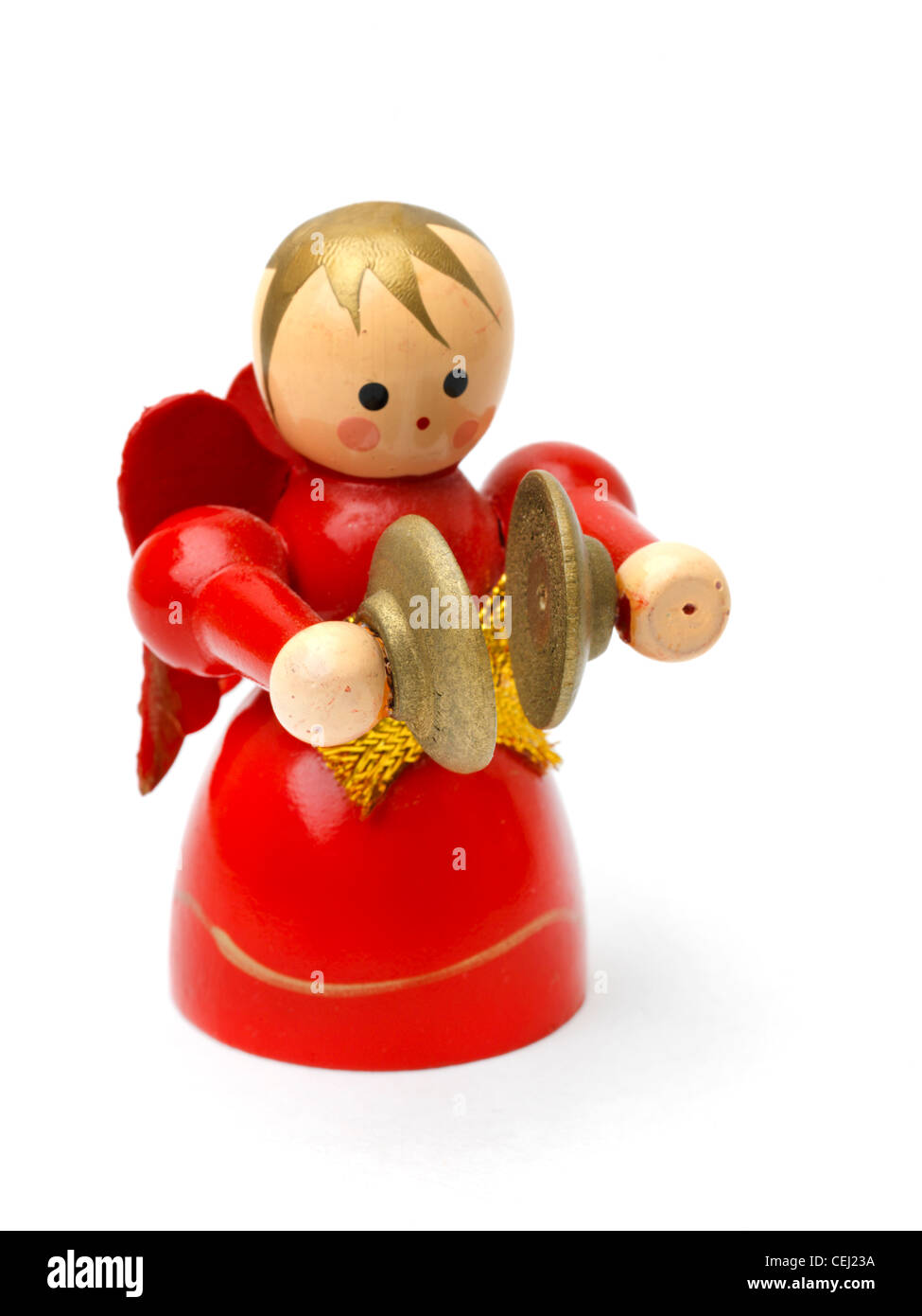 Wooden Angel With Symbols Christmas Decoration Stock Photo - Alamy