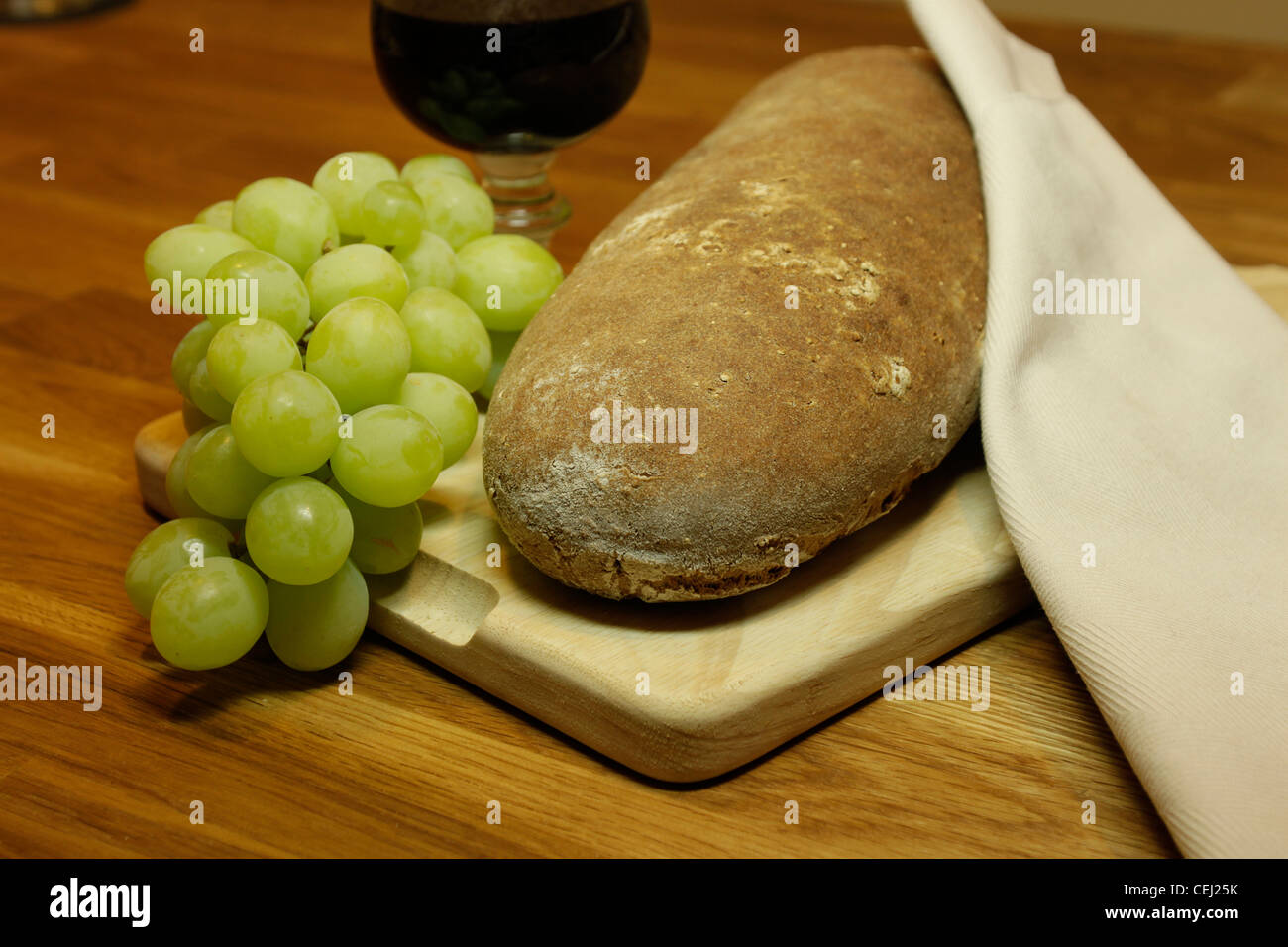 Whole grain bread with grapes Stock Photo - Alamy