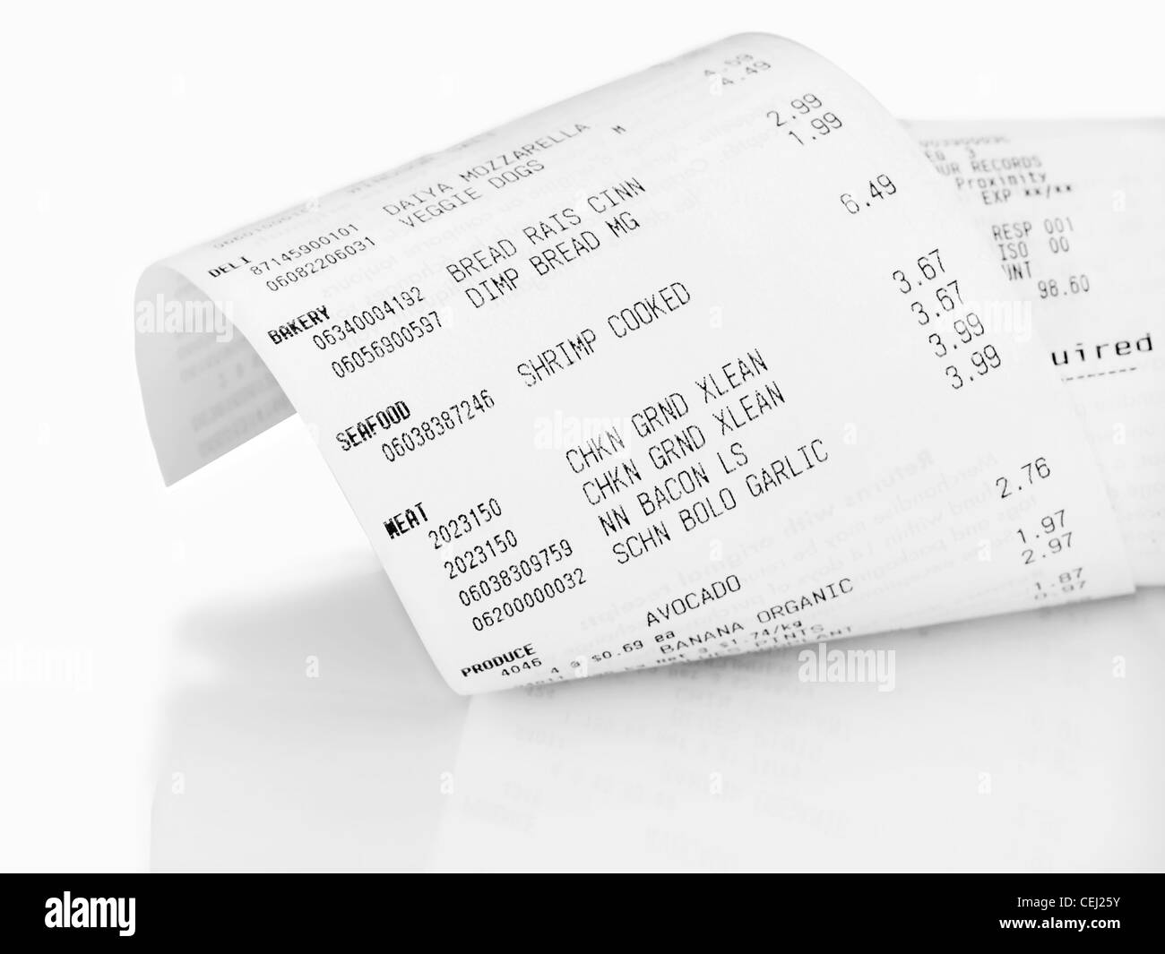 Shopping receipt Black and White Stock Photos & Images - Alamy