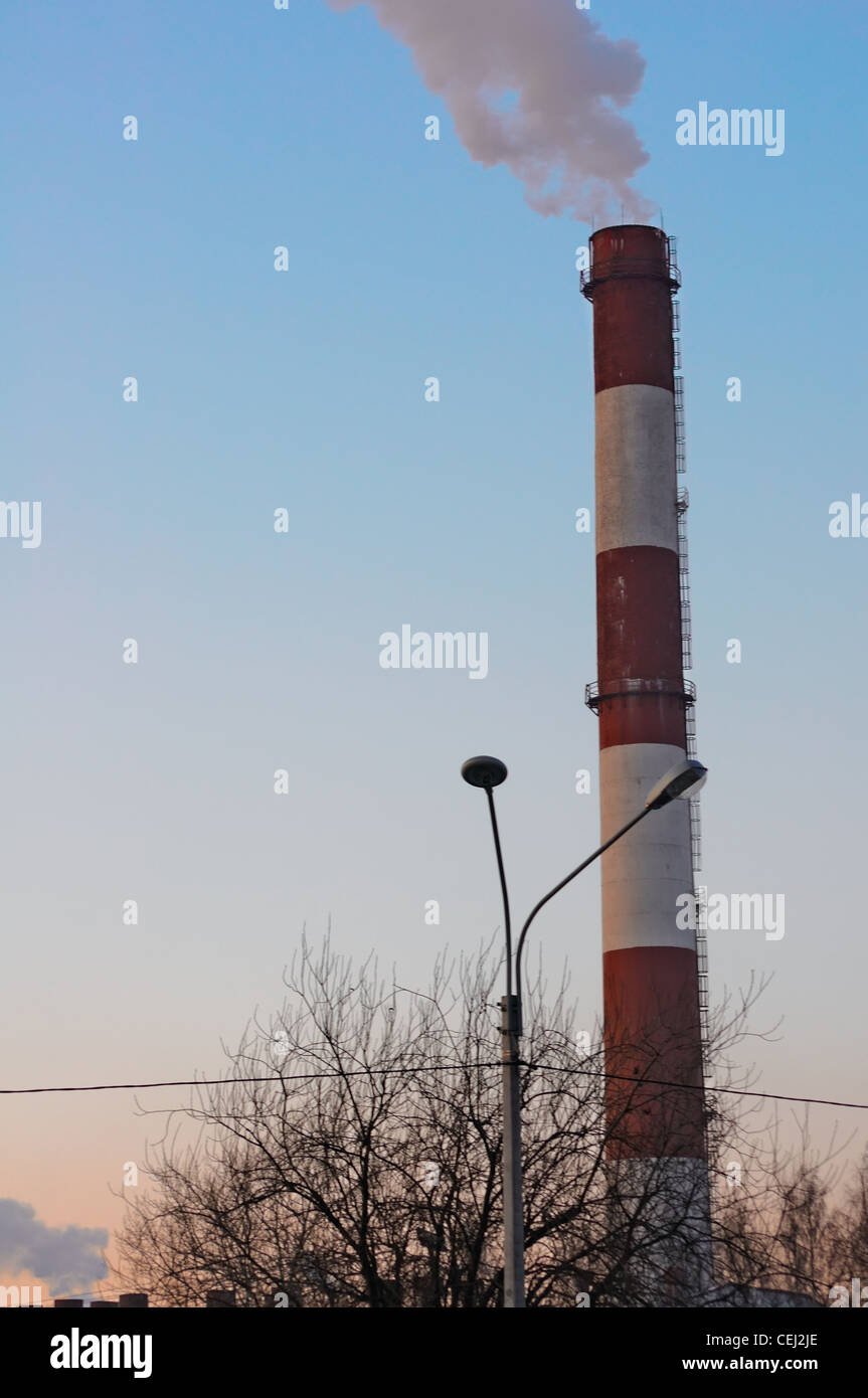 Saint-Petersburg: sunset landscape with pipes heating and energy ...