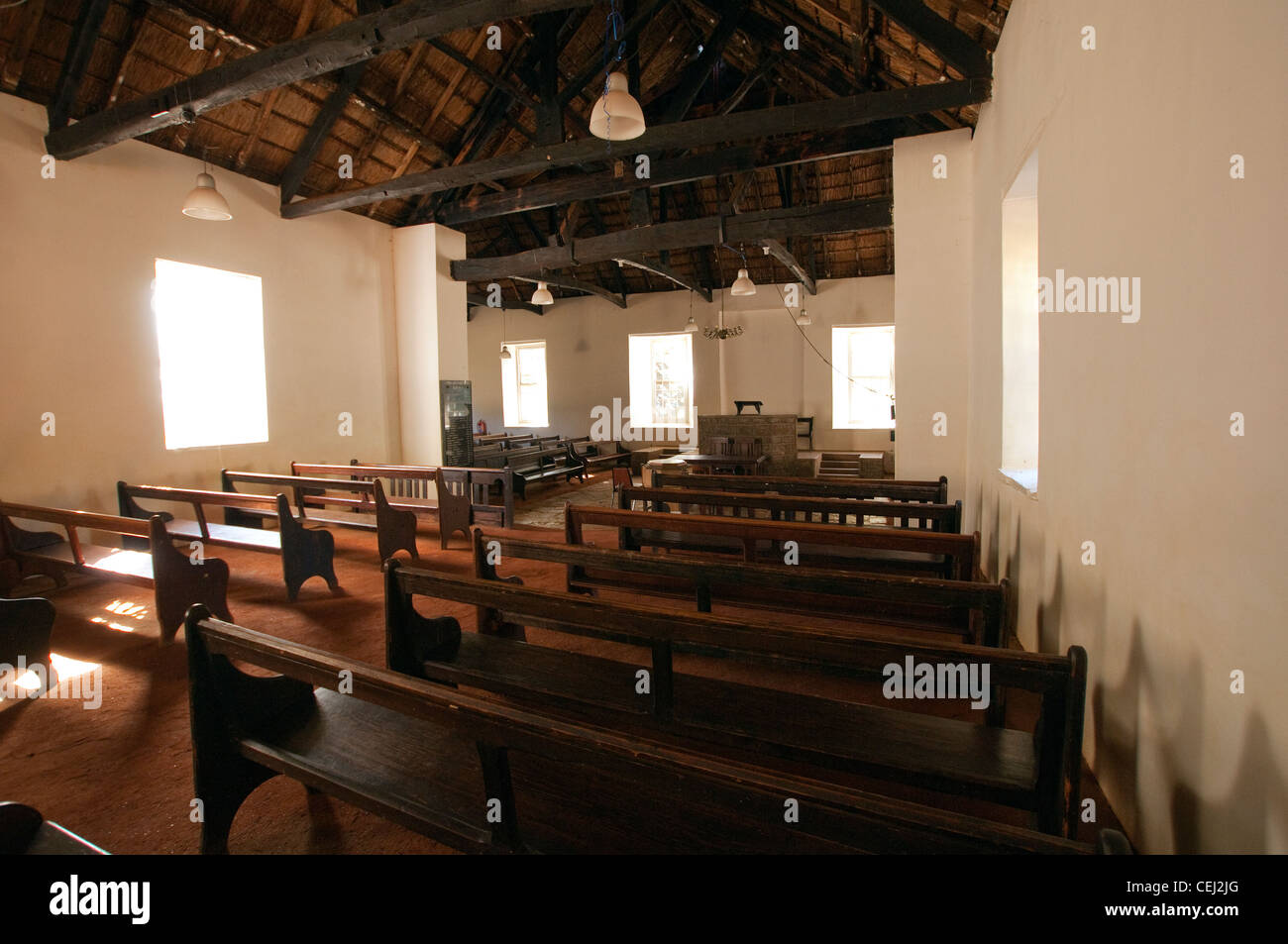 Interior of the church at the Moffat Mission or Kuruman Mission,Kuruman ...