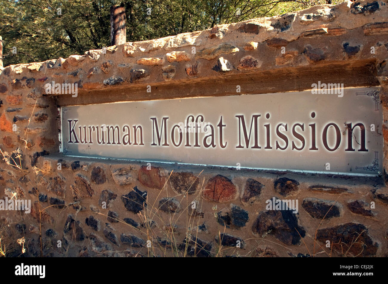 Sign at the Moffat Mission or Kuruman Mission,Kuruman,Northern Cape ...