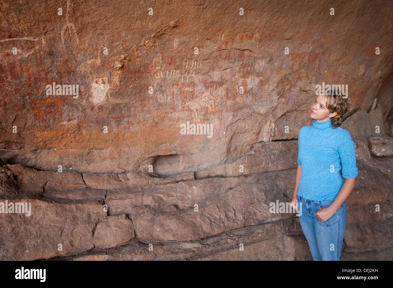 Bushman paintings inside wonderwerk caves kuruman northern hi-res stock ...