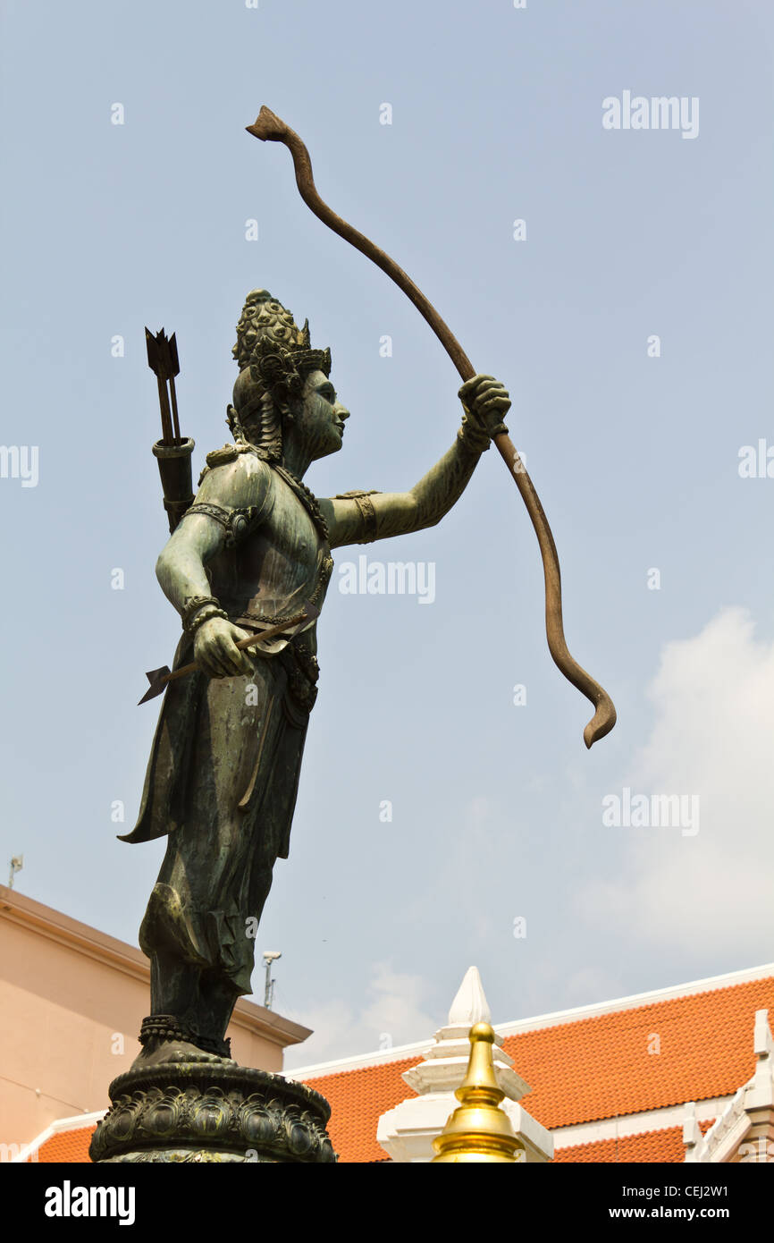 statue of vishnu holding weapon in national museum bangkok thailand ...