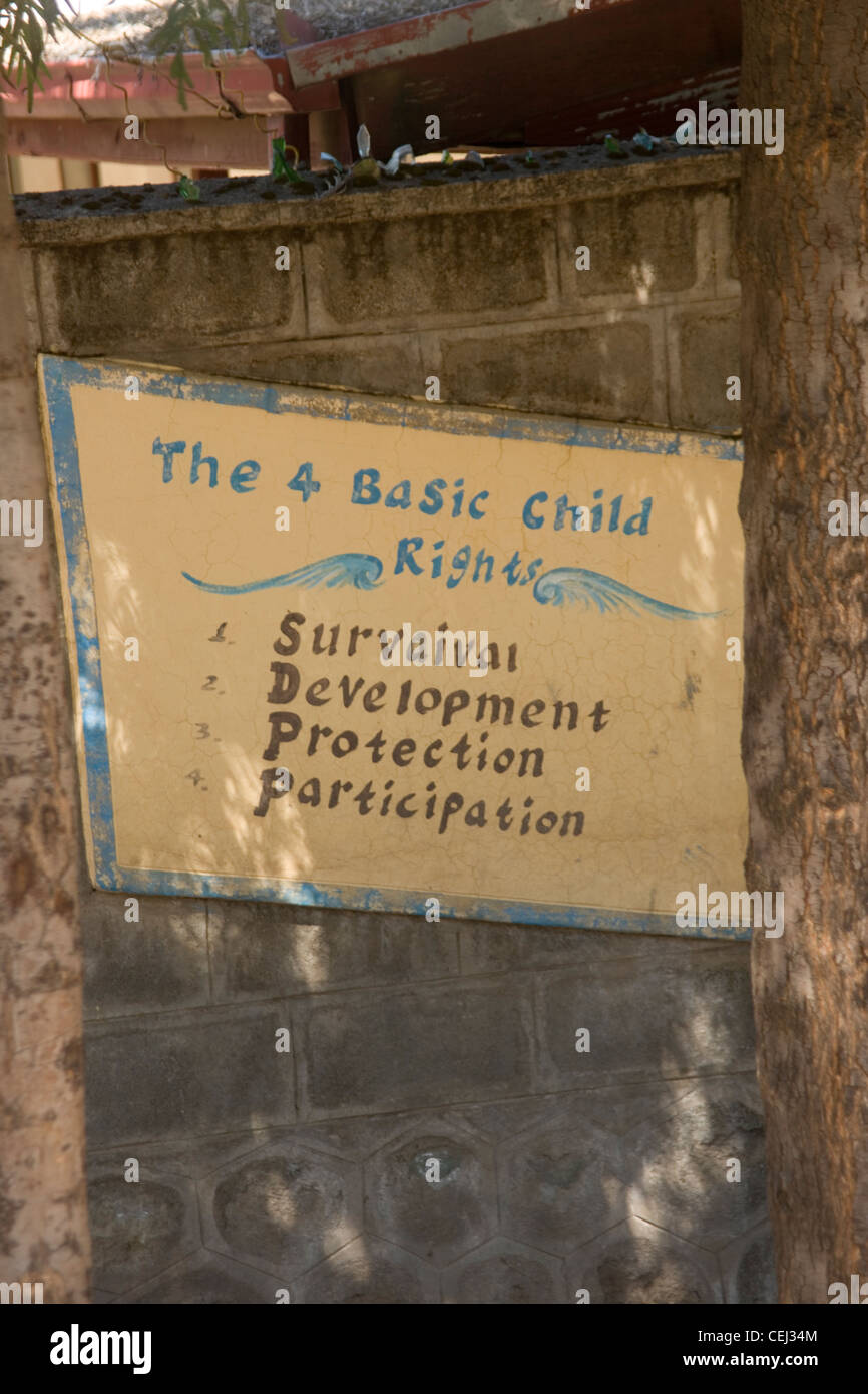 Sign outside a school in Lalibela Ethiopia showing the four rights of ...