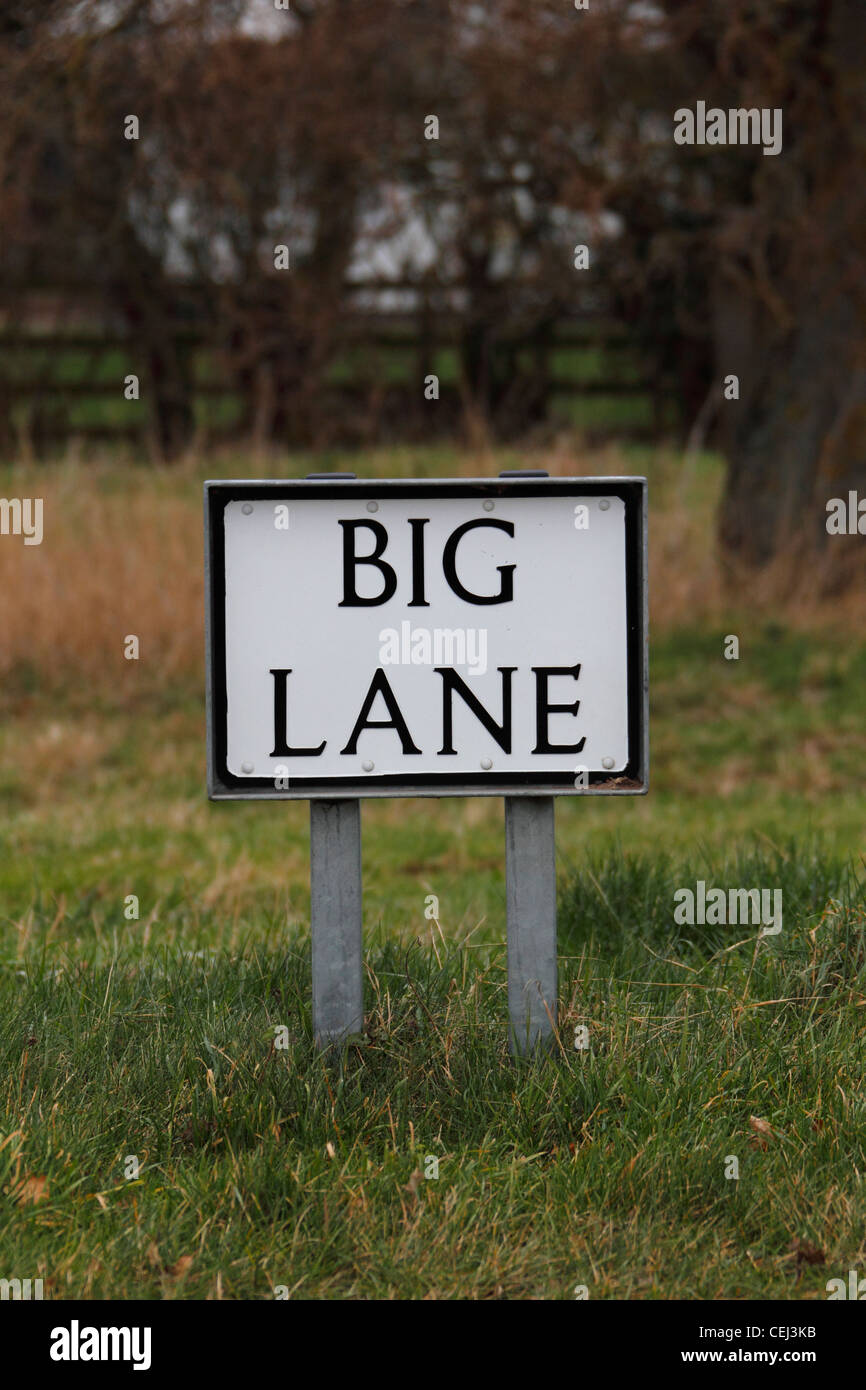 Big Lane road sign Stock Photo - Alamy