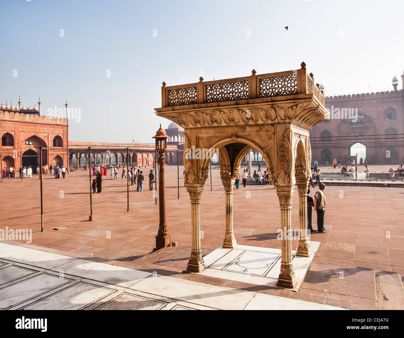 Magnificent marble pulpit and courtyard at the Jama Masjid Mosque, Old ...