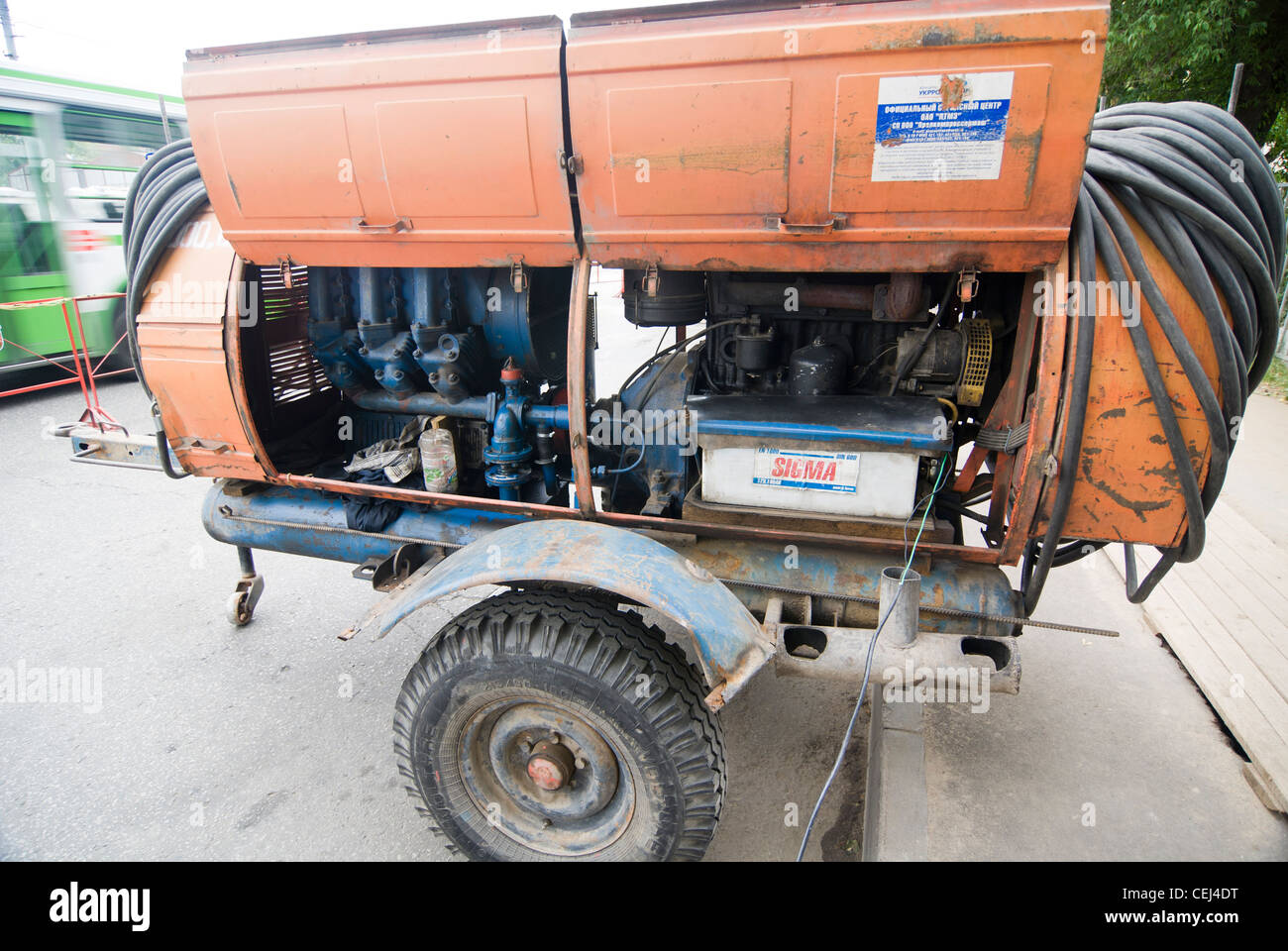 Mobile diesel power generator on the street Stock Photo - Alamy