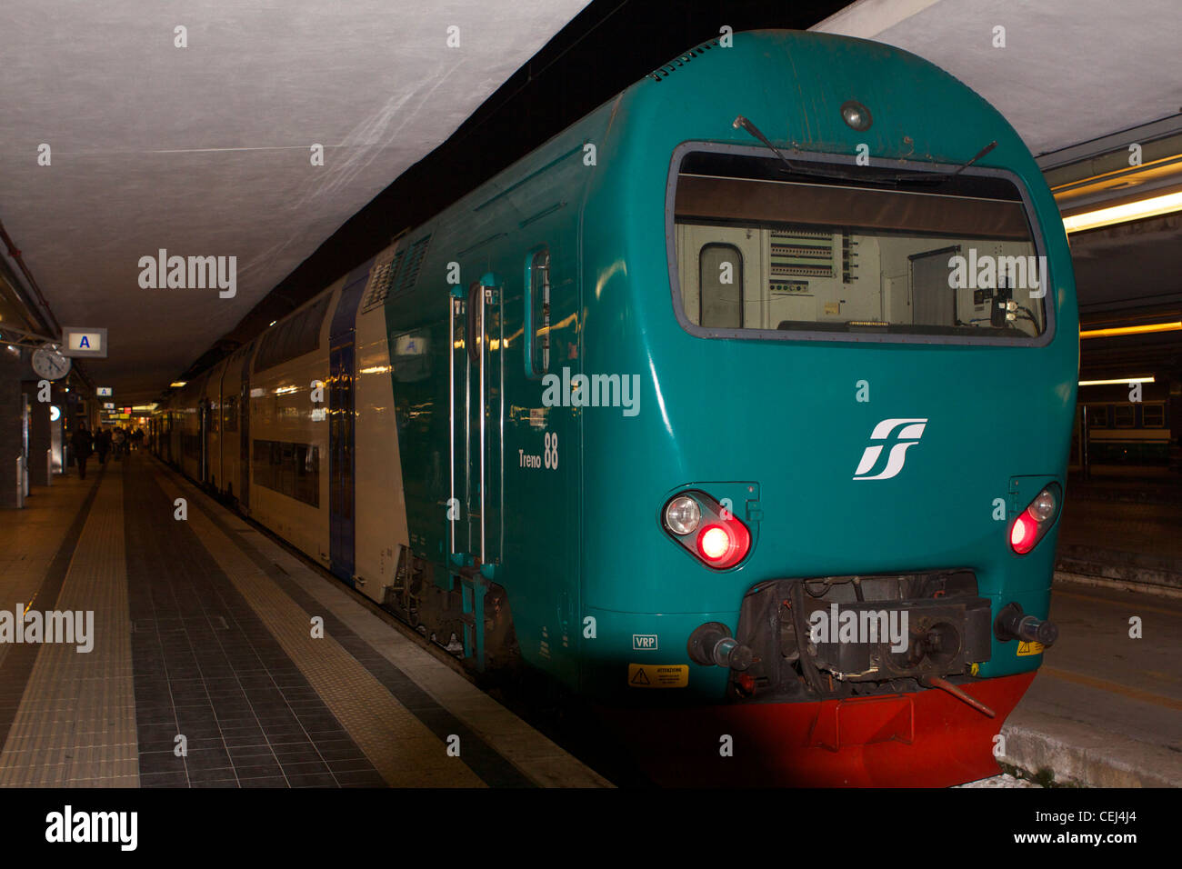 Circumvesuviana train at the platform at Garibaldi station in Naples ...