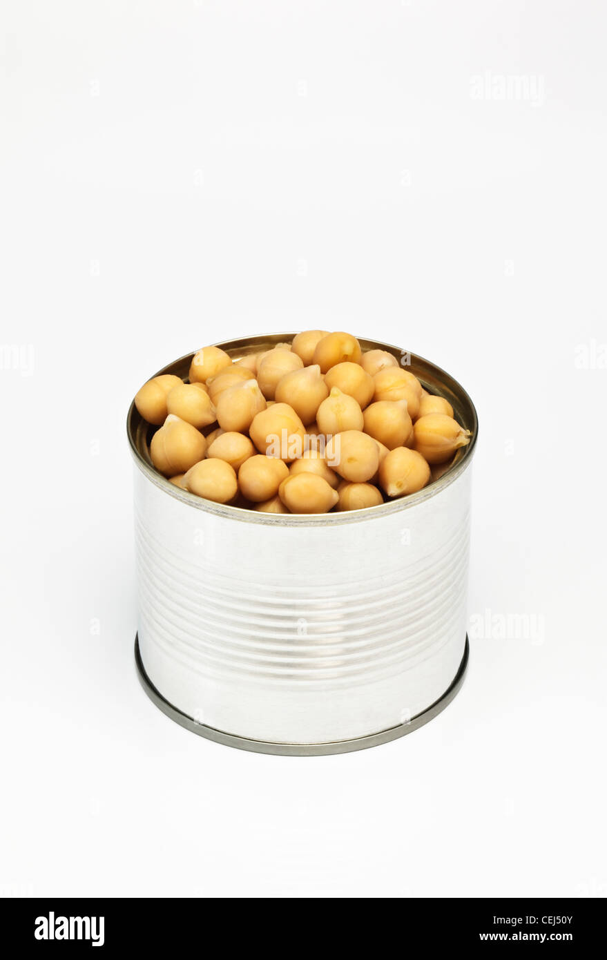 Chickpeas in aluminium Tin Stock Photo - Alamy