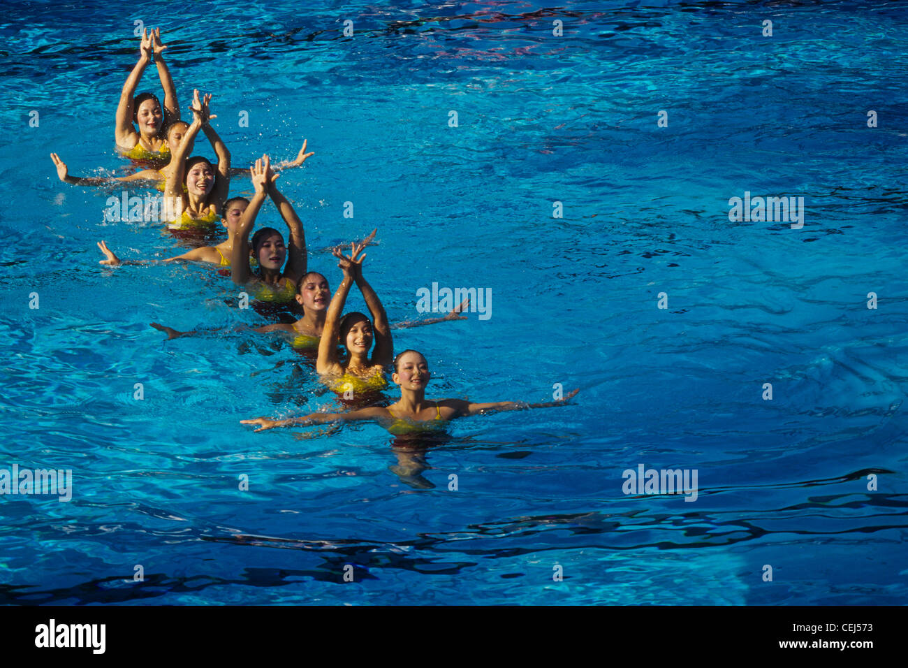 Chinese Team in the Synchronized Swimming competition at the 1994 World ...