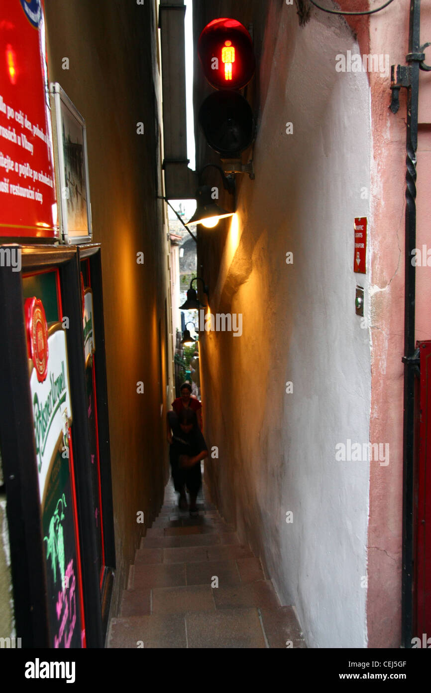 narrowest street in Prague, Czech Stock Photo - Alamy