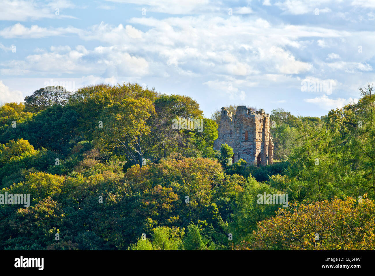 Mowbray Castle at Hackfall, North Yorkshire Stock Photo - Alamy