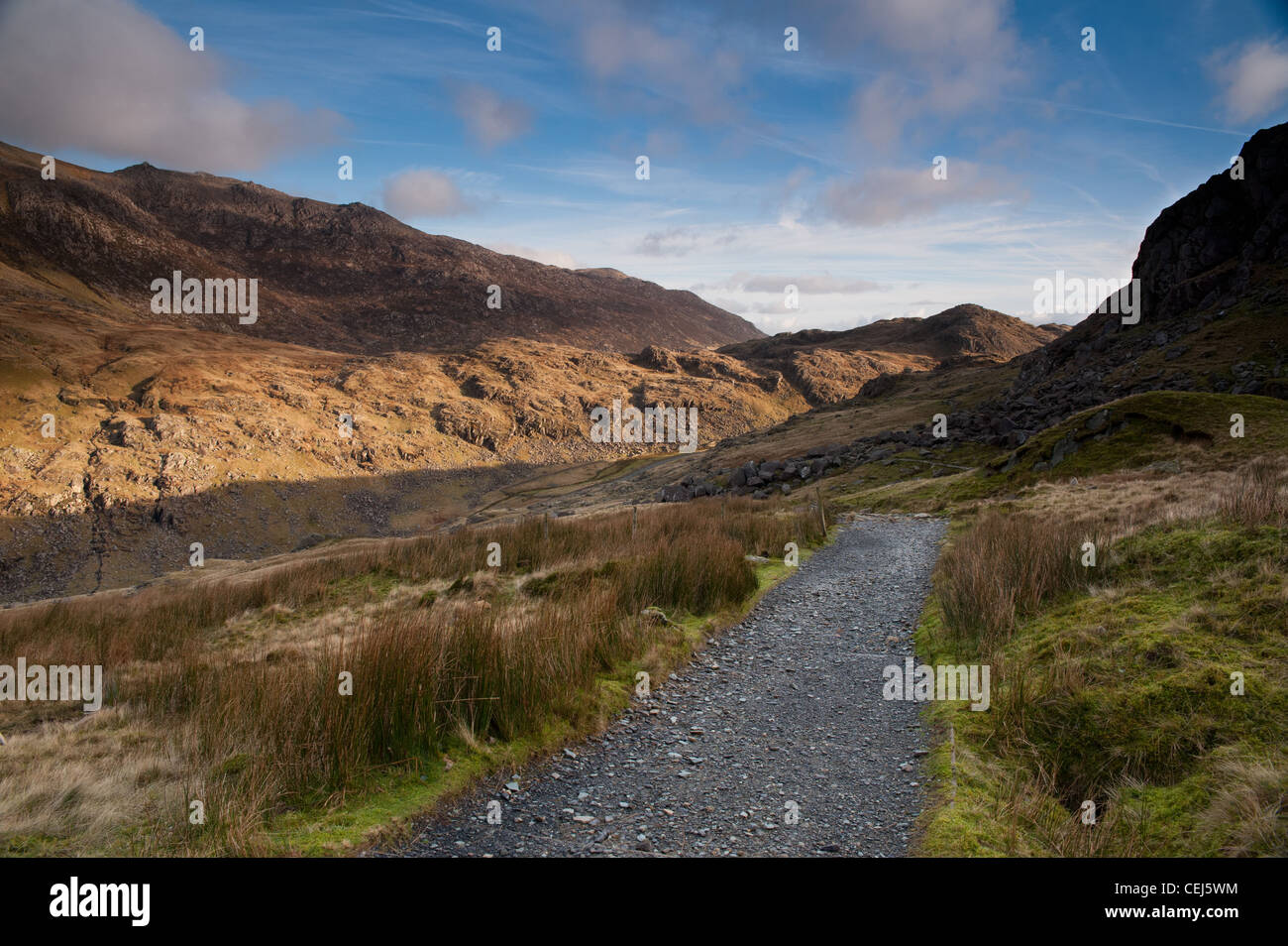 Looking back down the path, Snowdonia Stock Photo - Alamy