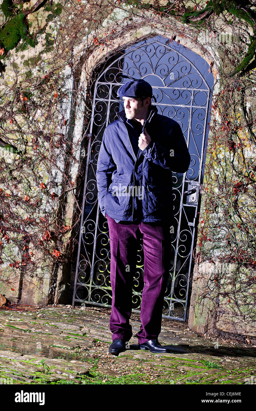 Colour photograph of a white male age 20-25 wearing winter clothing ...