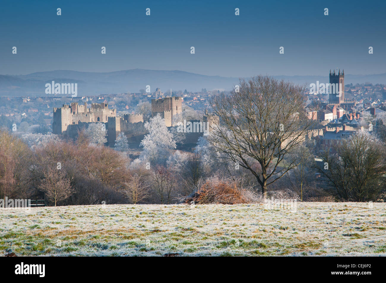 Winter Dawn, Ludlow Stock Photo - Alamy