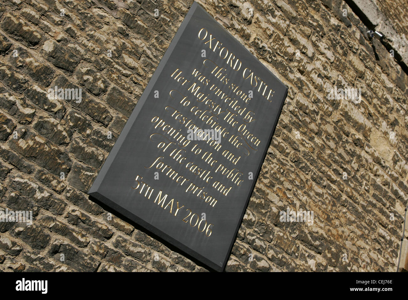 oxford castle plaque comemerating the castles launch after ...