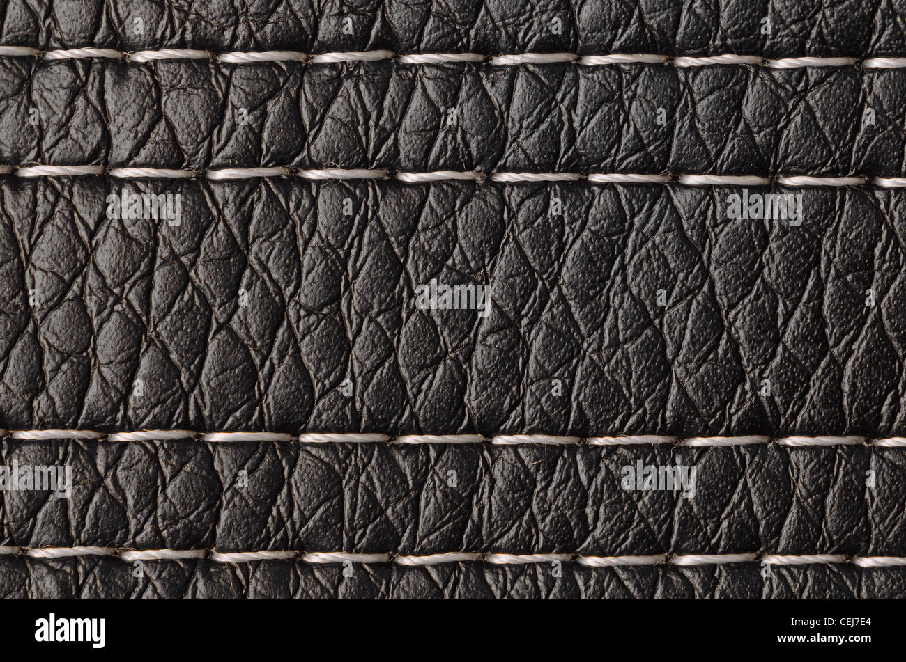 Closeup on a leather texture with a linear stitch Stock Photo - Alamy