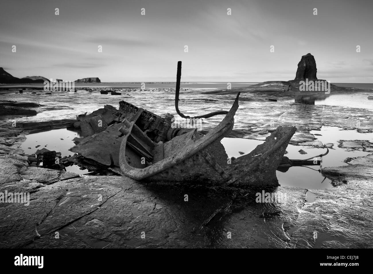 The wreck of the trawler Admiral Von Tromp, by the rock known as Black ...