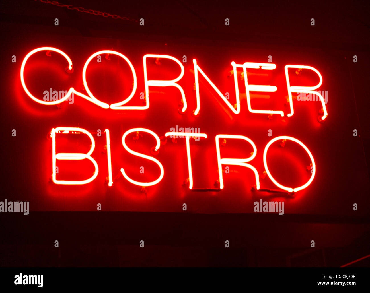 corner bistro neon sign Stock Photo - Alamy