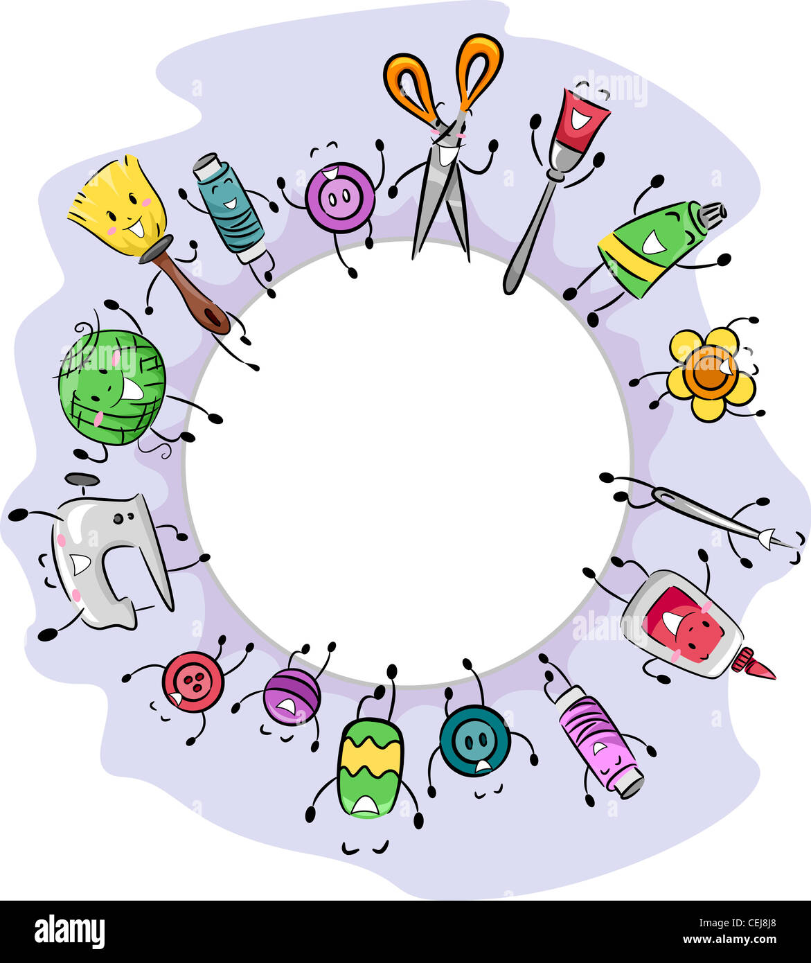 Illustration of Craft Materials Gathered Together Stock Photo - Alamy