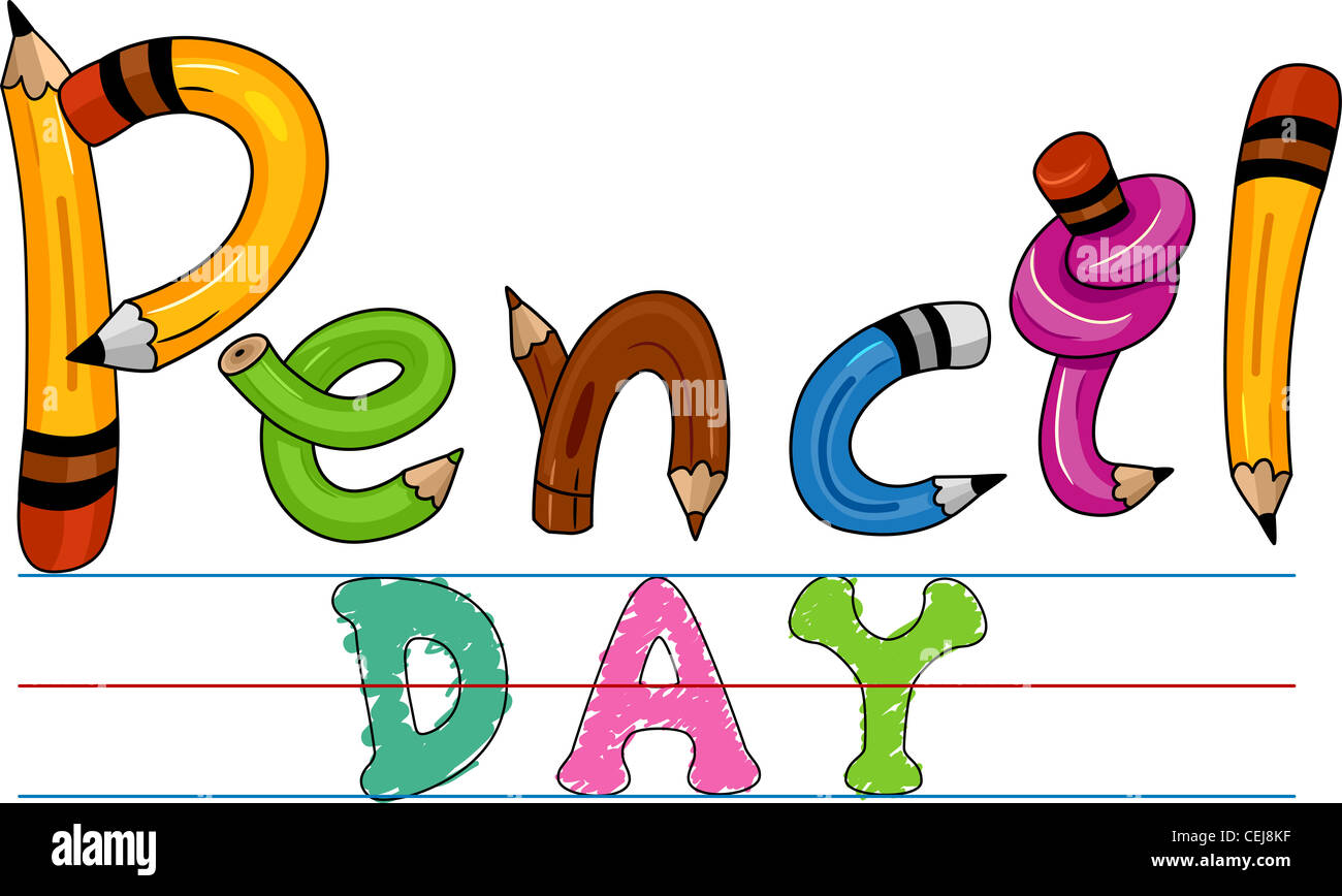 Illustration of Pencils Representing Pencil Day Stock Photo - Alamy