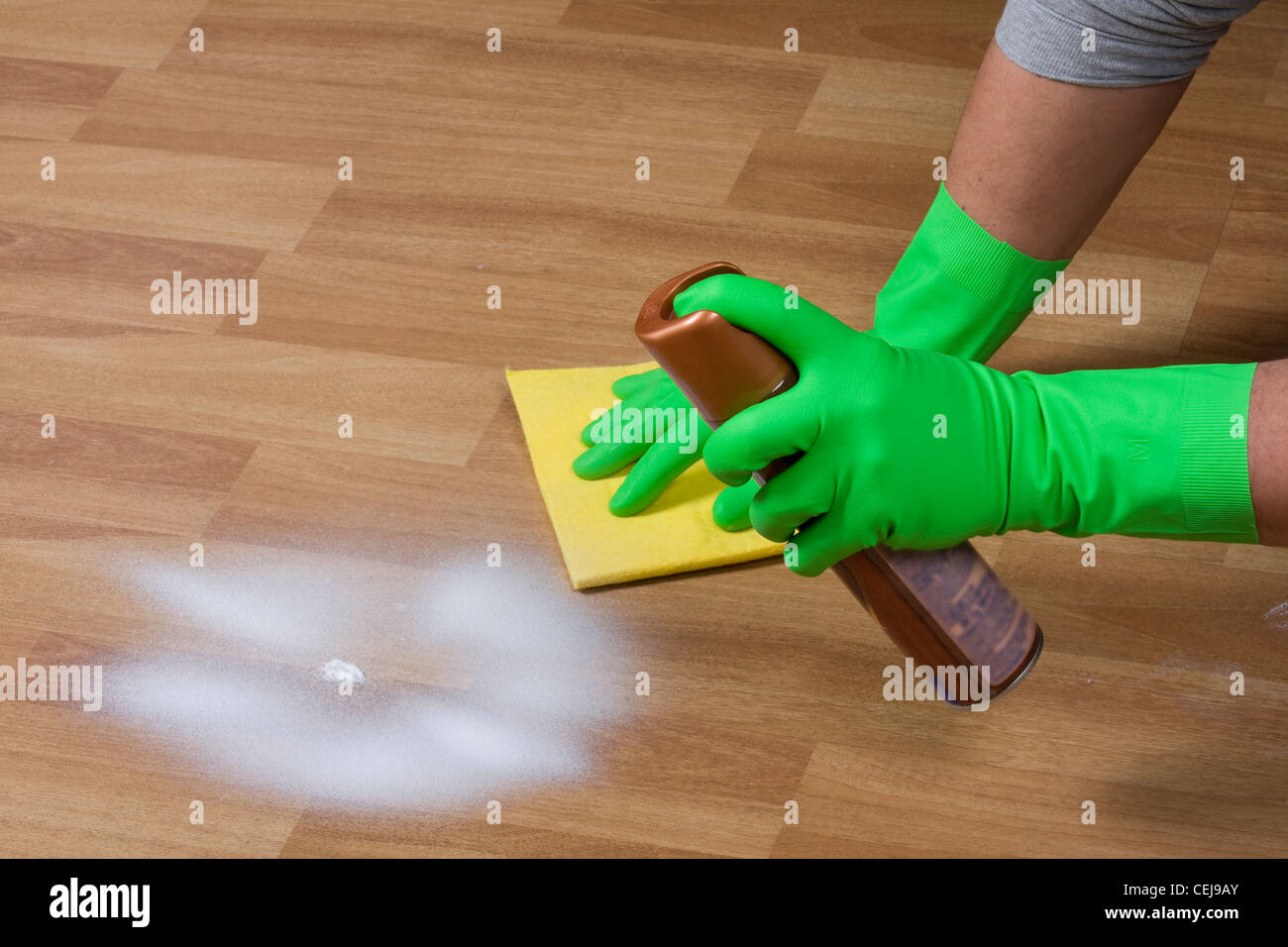 cleaning equipment and wooden parquet Stock Photo - Alamy