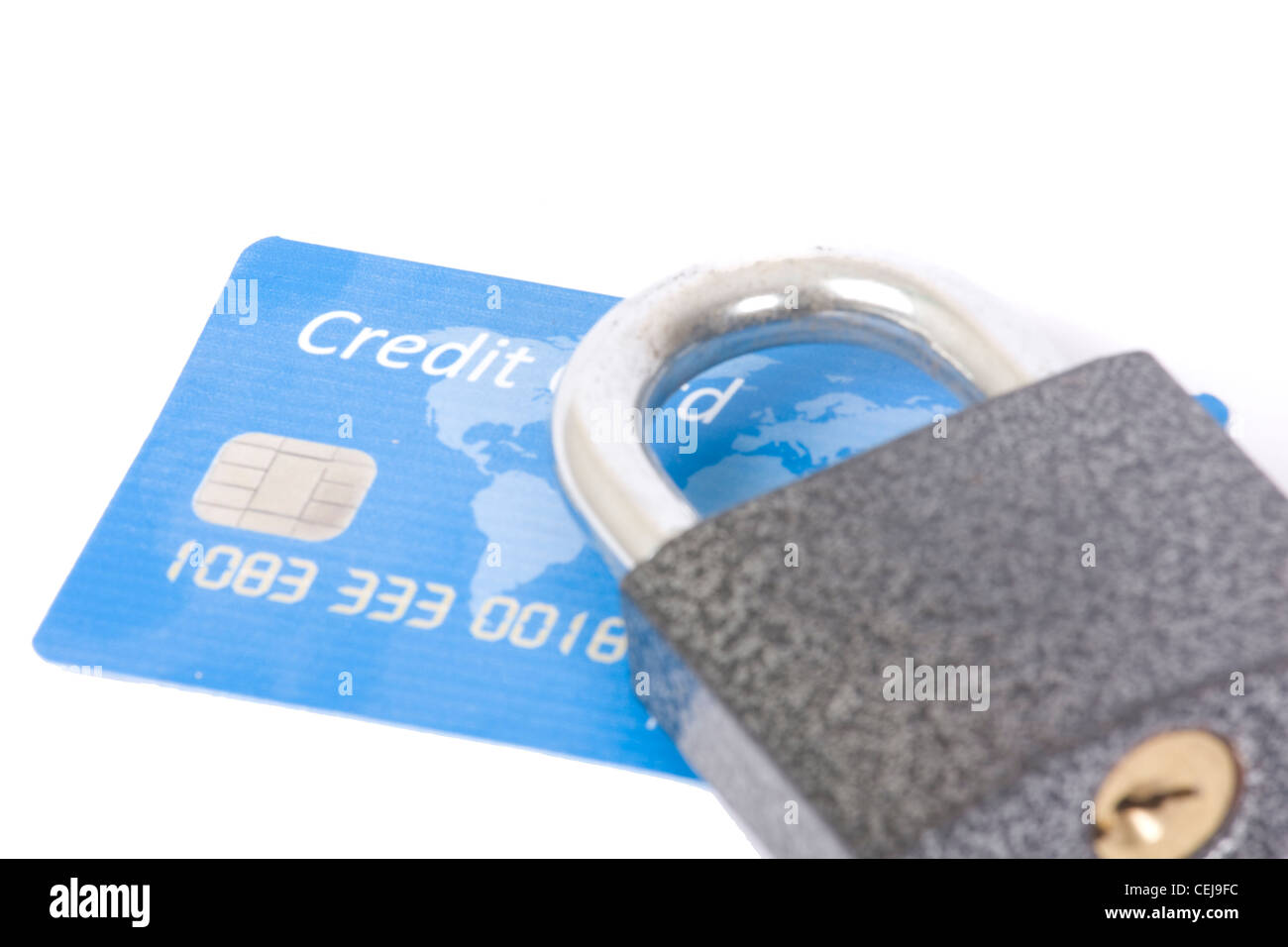 Credit cards and lock, business security background Stock Photo - Alamy