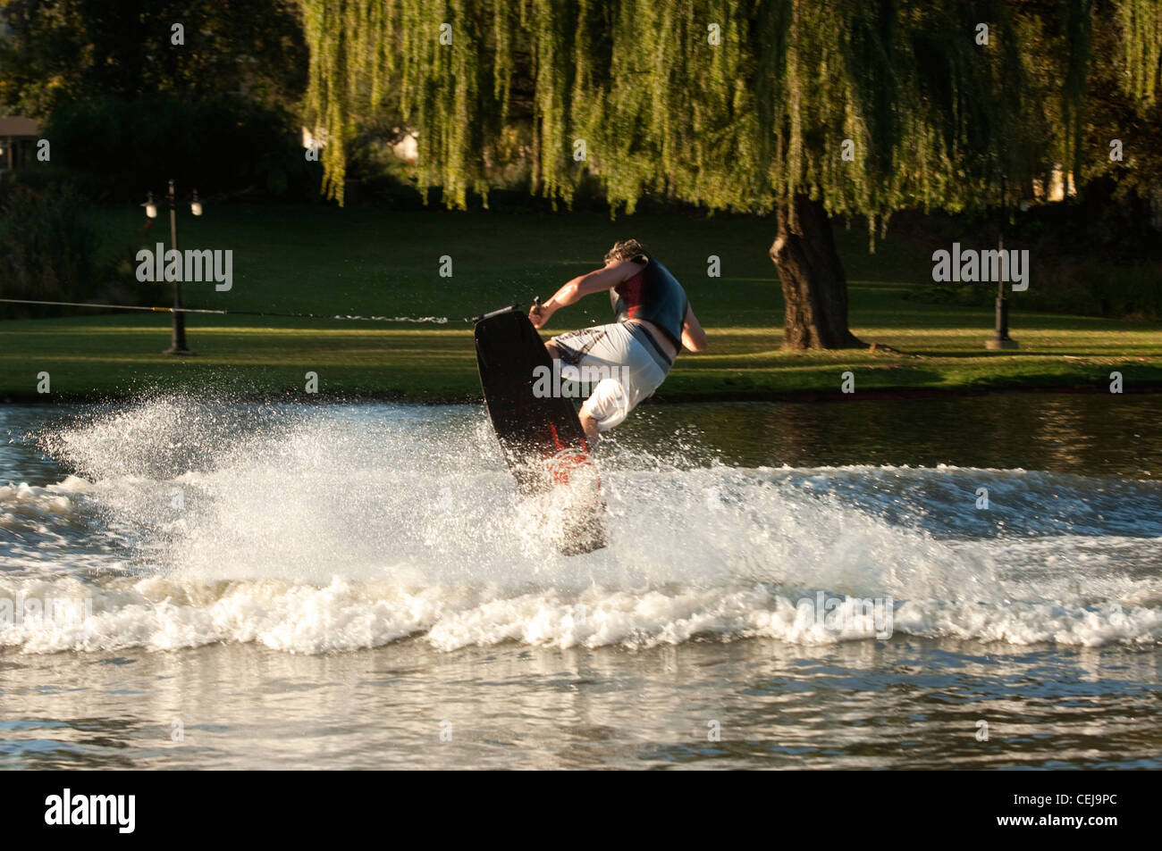 Water skiing on the Vaal River,Vereeniging,Free State Province Stock ...