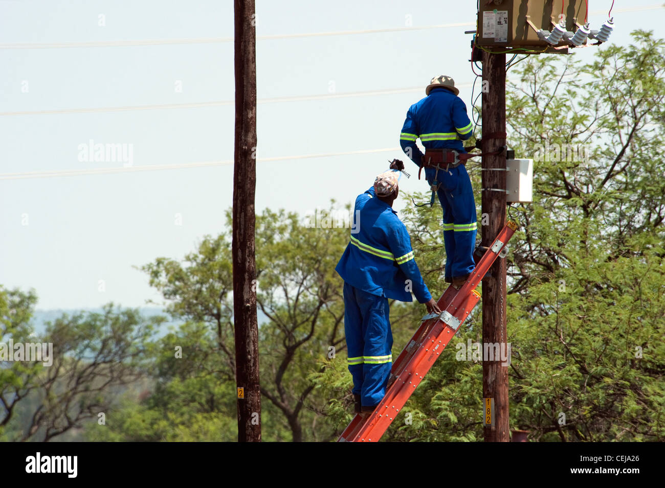 Working electricity lines africa hi-res stock photography and images ...
