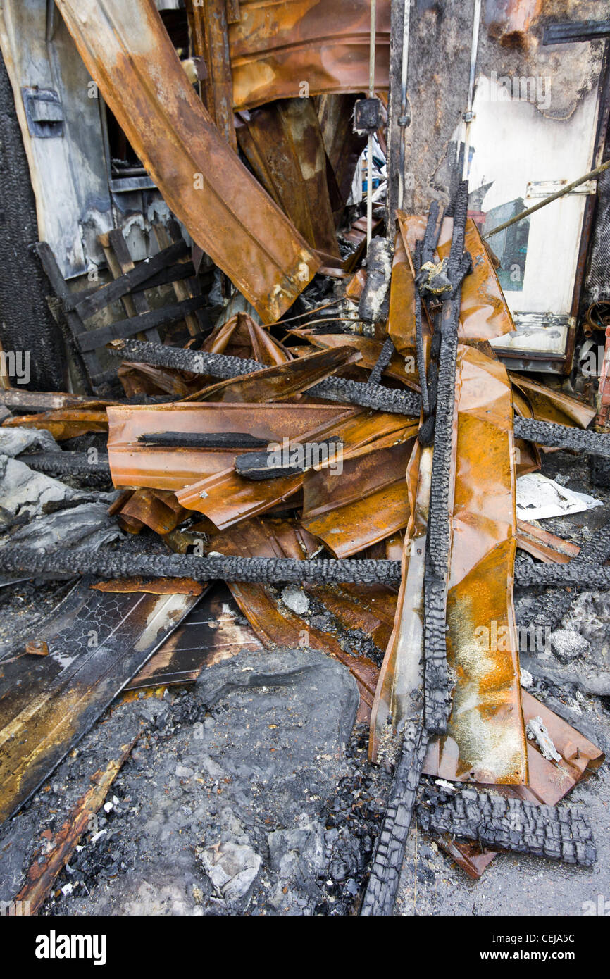 burned factory remains in Nesseby northern Norway Stock Photo - Alamy