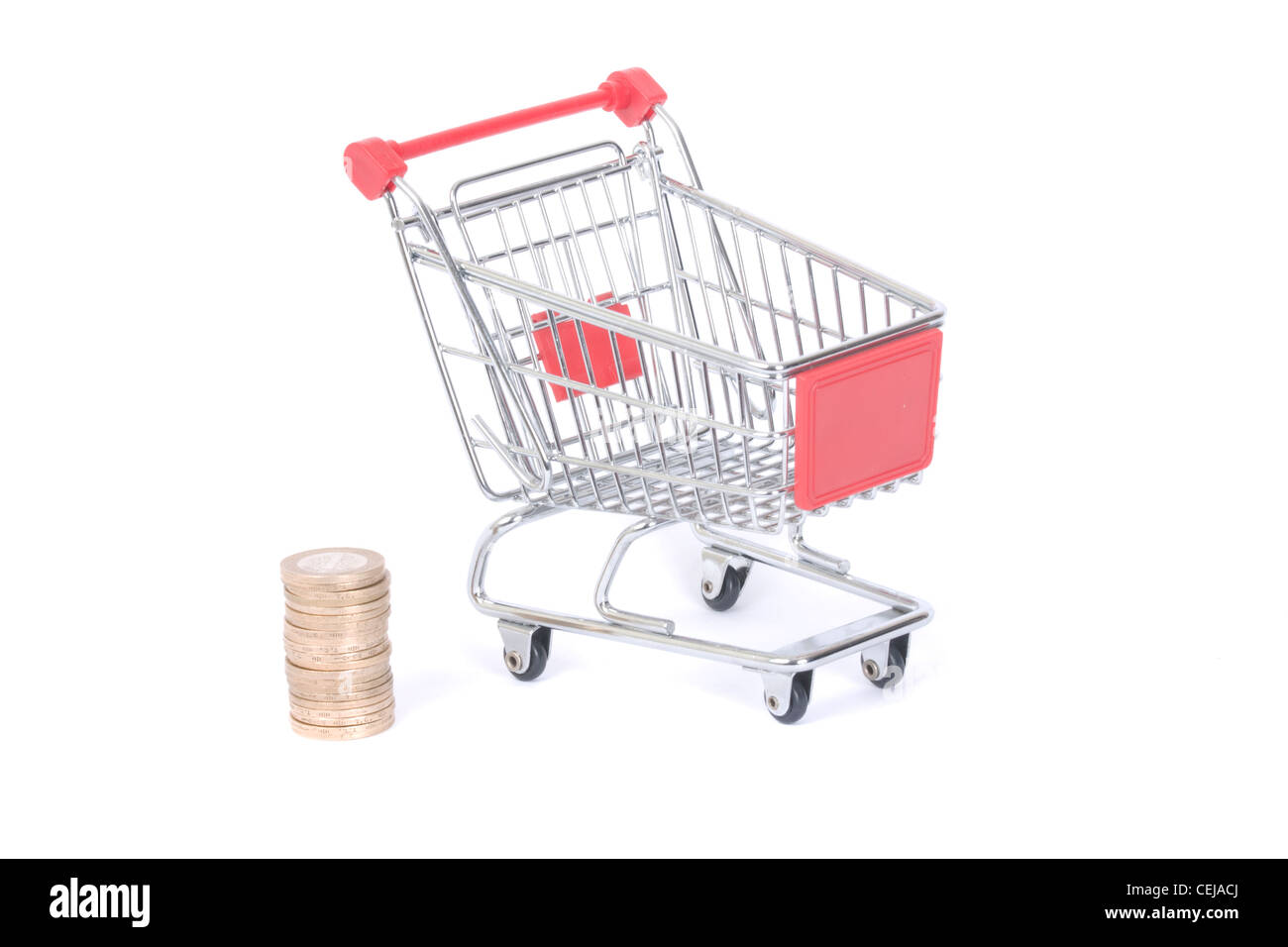 coins and shopping cart Stock Photo - Alamy