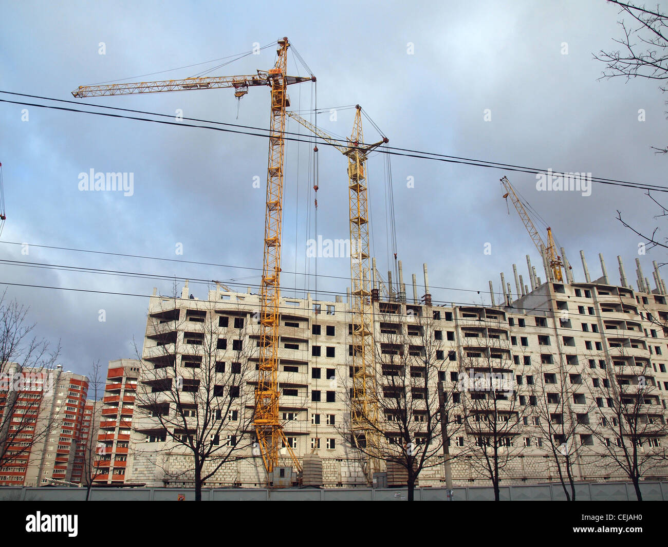 Cranes and building construction Stock Photo - Alamy