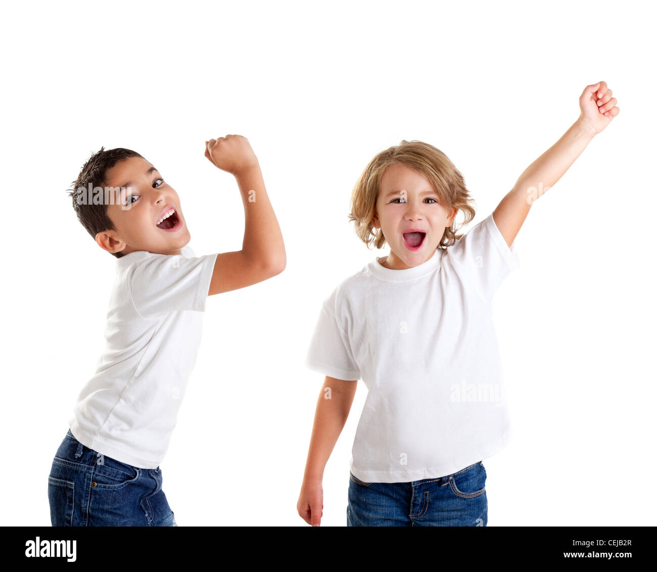Children excited white background hi-res stock photography and images ...