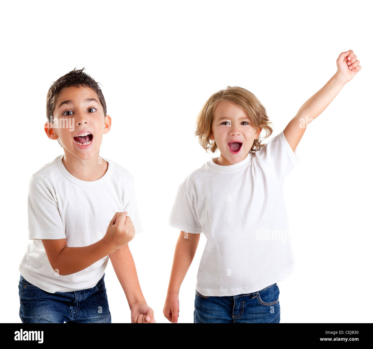 Excited children kids happy screaming Cut Out Stock Images & Pictures ...