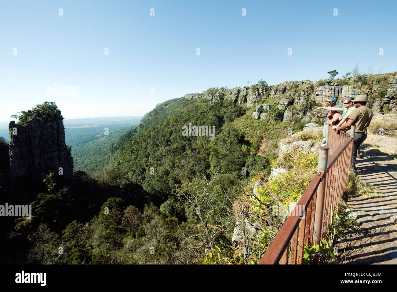 Lookout over mountains at Bourkes Luck,Graskop,Mpumalanga Stock Photo ...