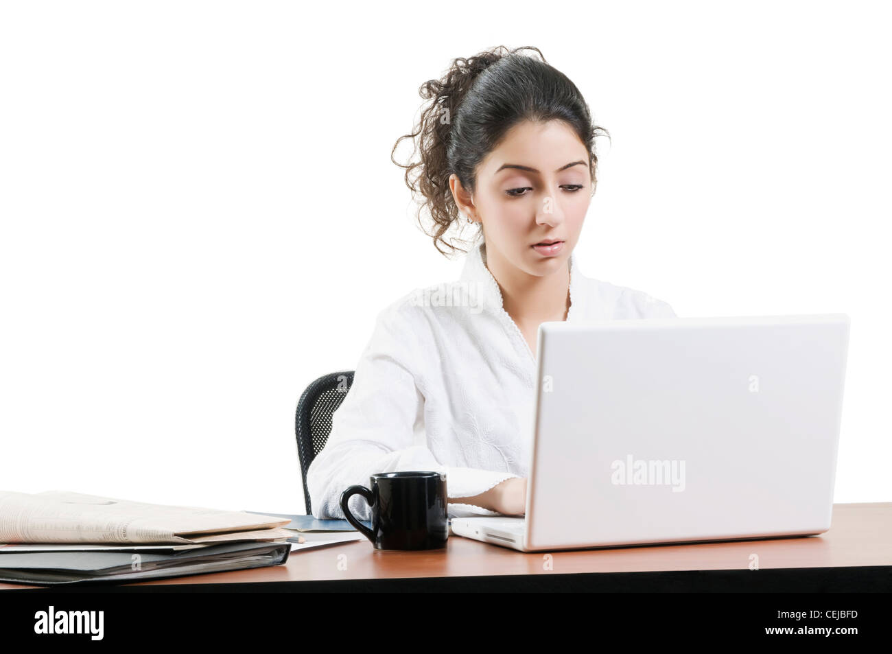 a girl working Stock Photo - Alamy