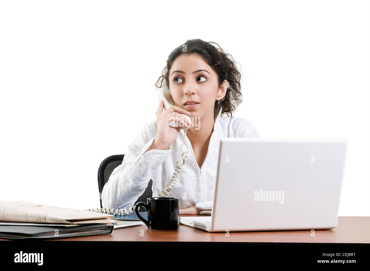 a girl working Stock Photo - Alamy