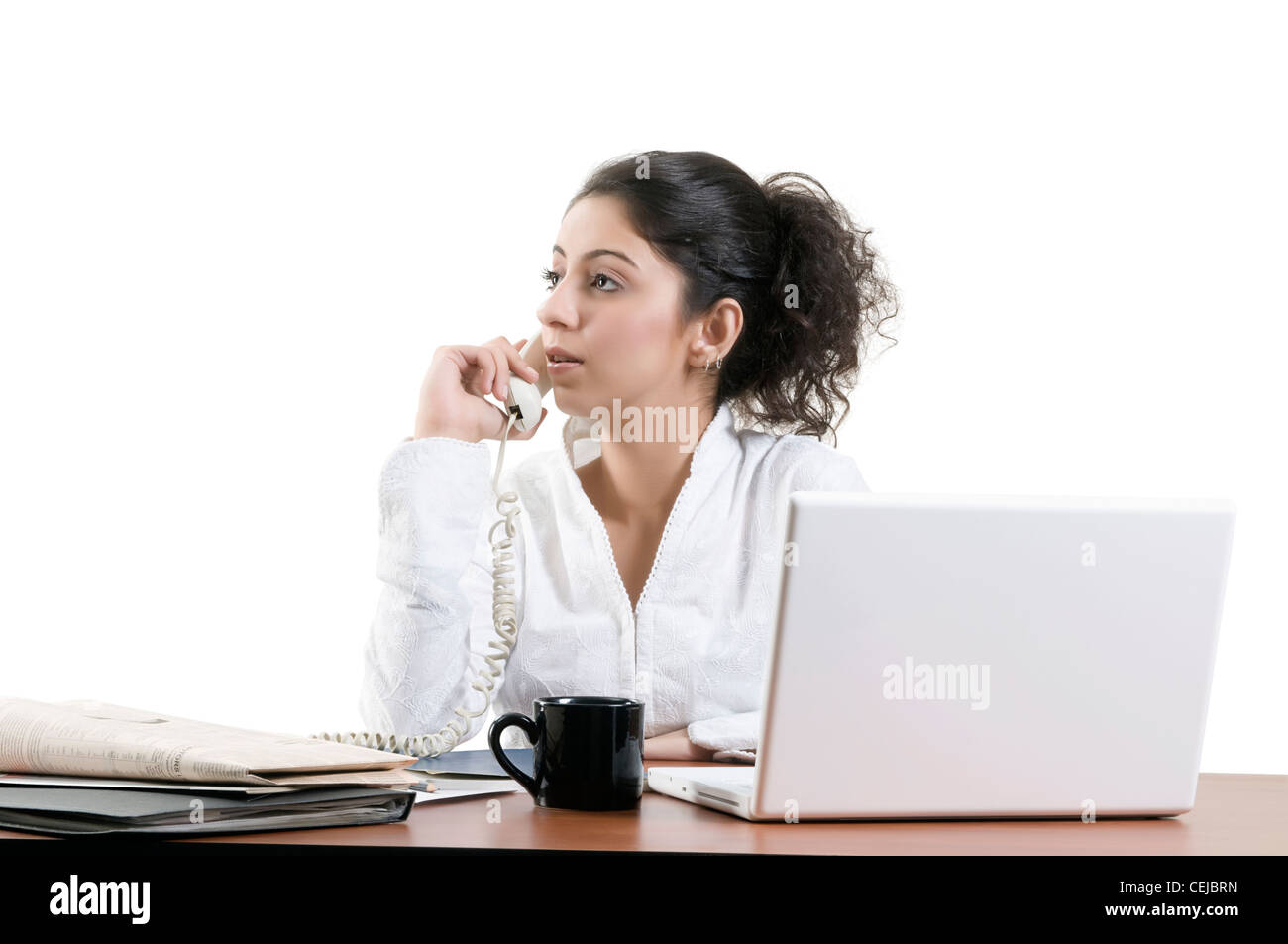 a girl working Stock Photo - Alamy