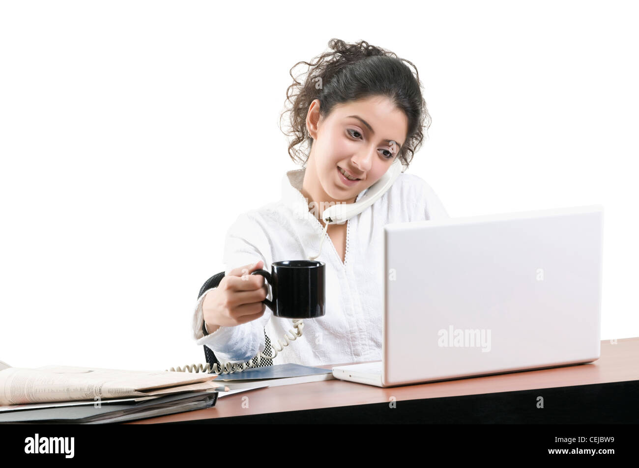 a girl working Stock Photo - Alamy