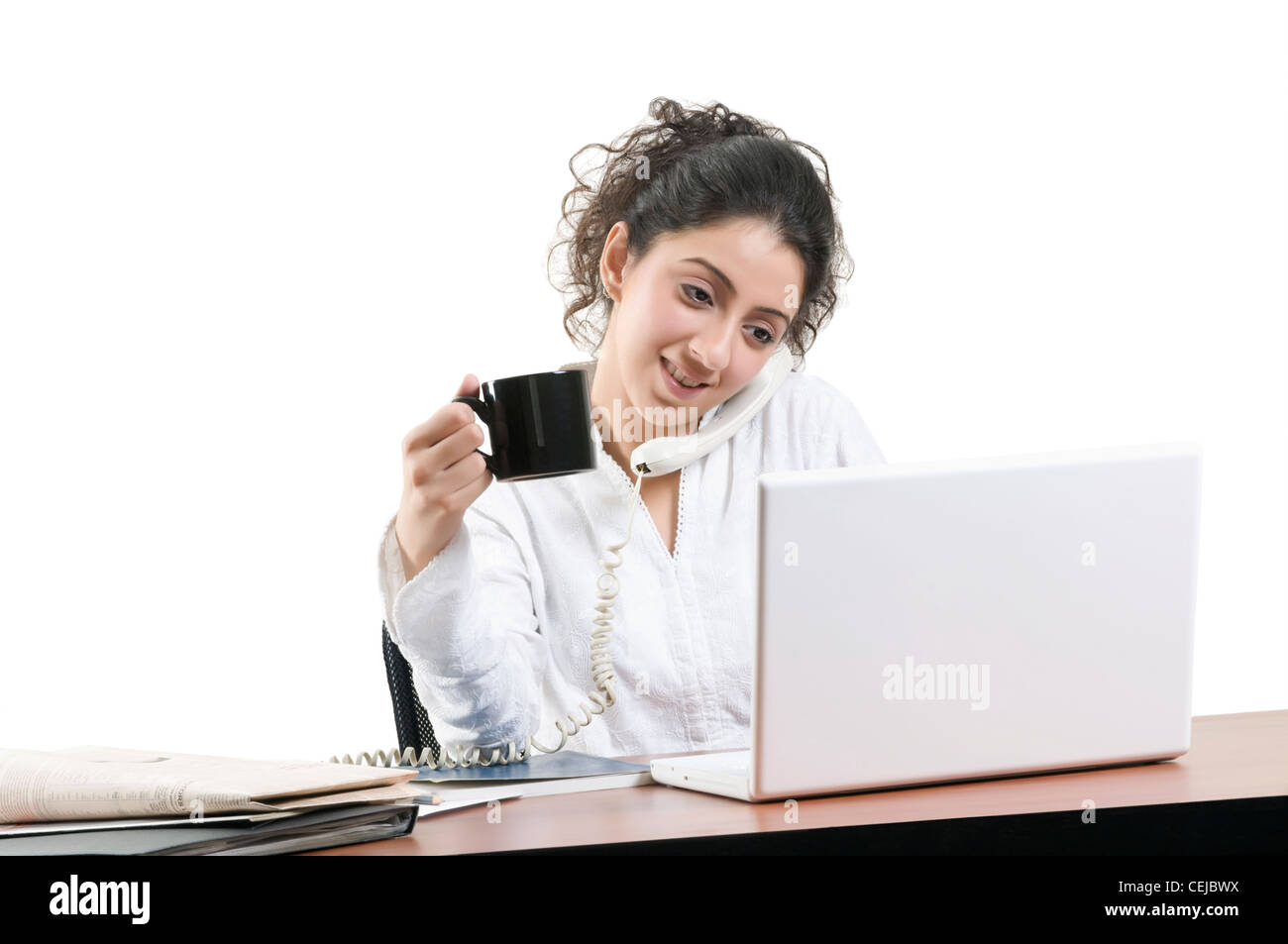 a girl working Stock Photo - Alamy