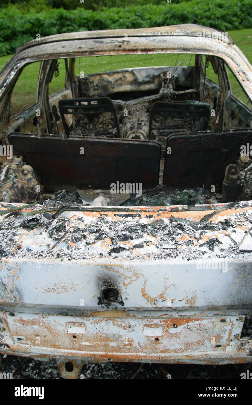 Burnt out car Stock Photo - Alamy