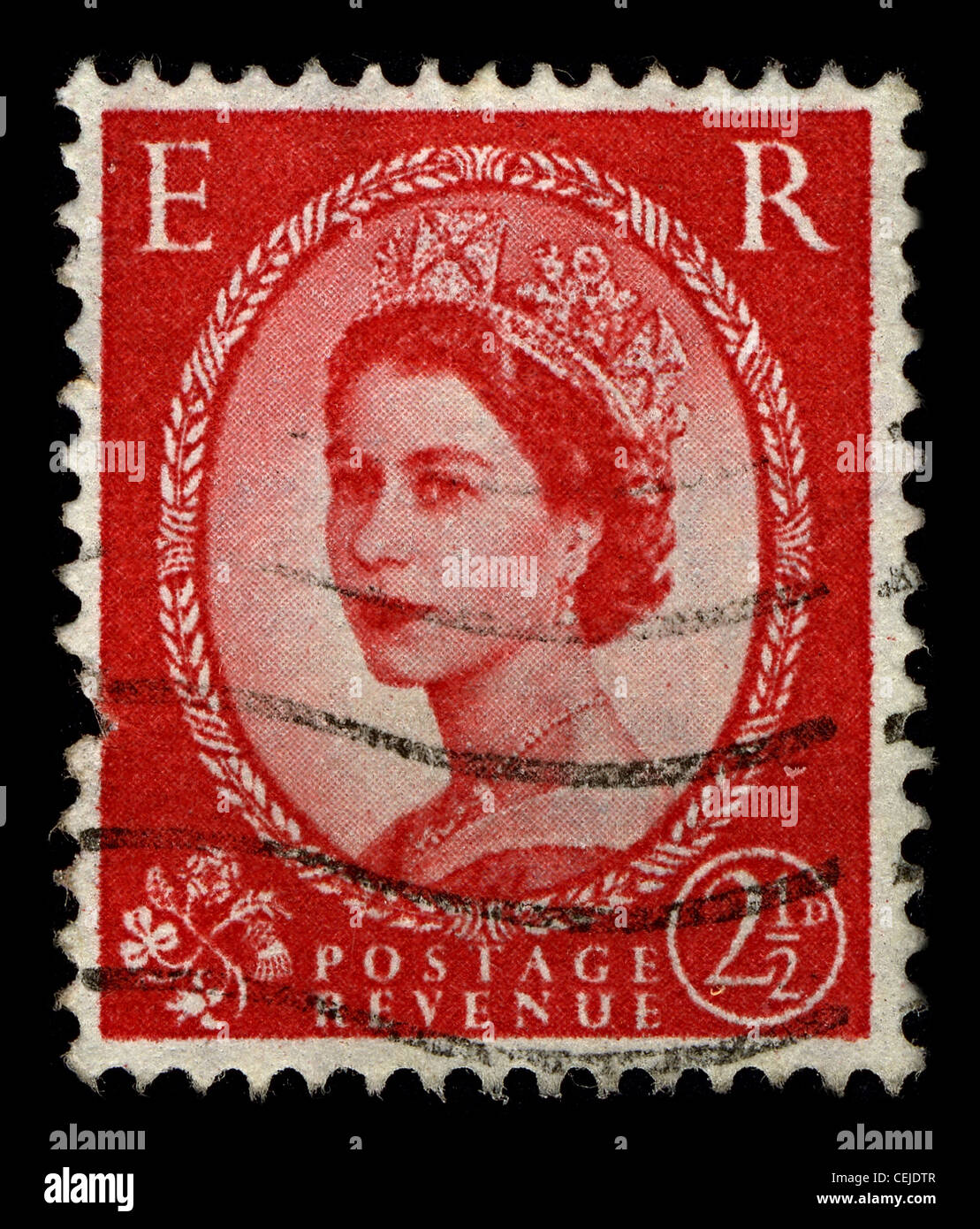 ENGLAND-CIRCA 1952:A stamp printed in ENGLAND shows image of Elizabeth ...